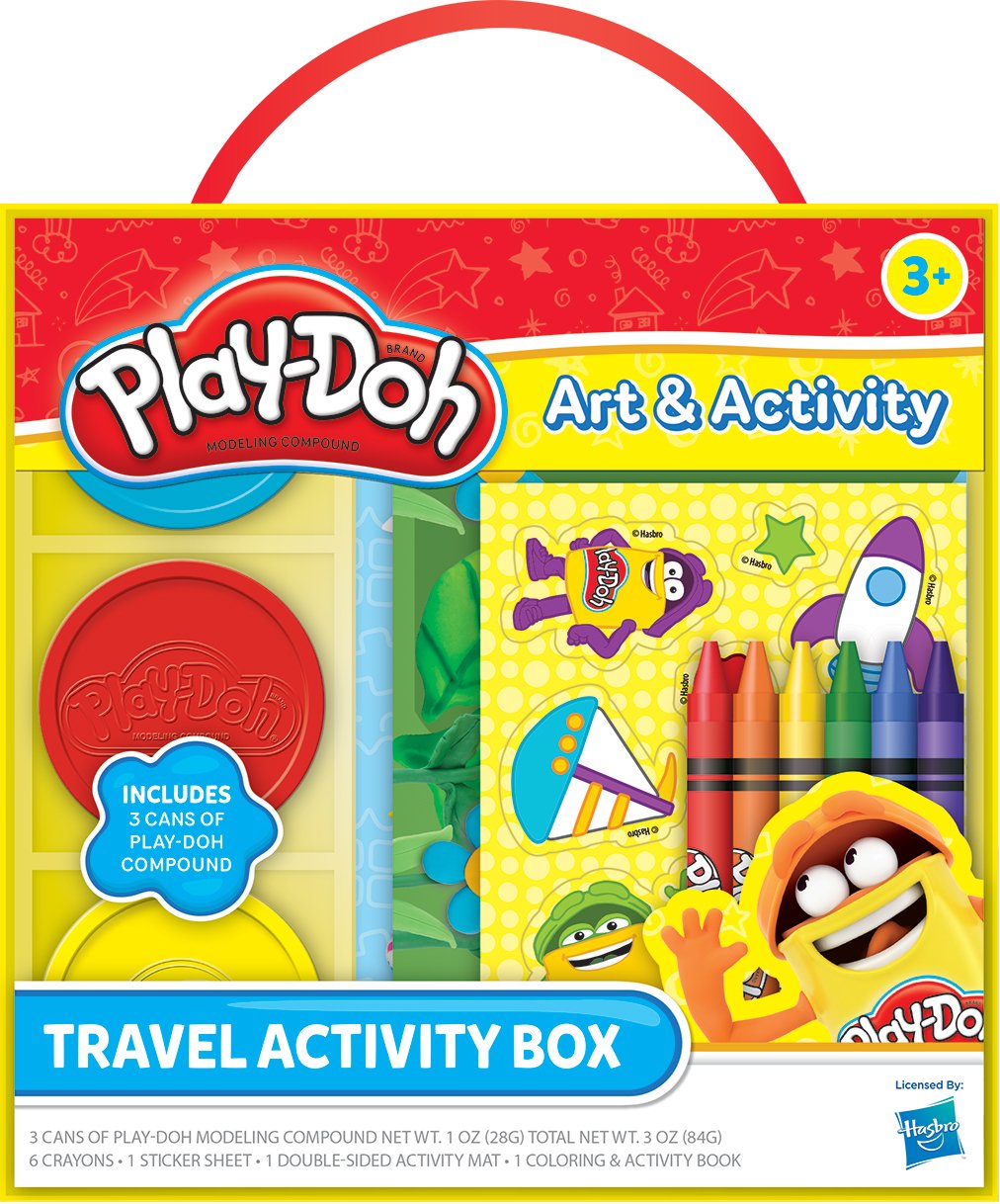 Buy Play-Doh Travel Activity Box: 3 Cans of Play-Doh, 6 Crayons, 1 ...