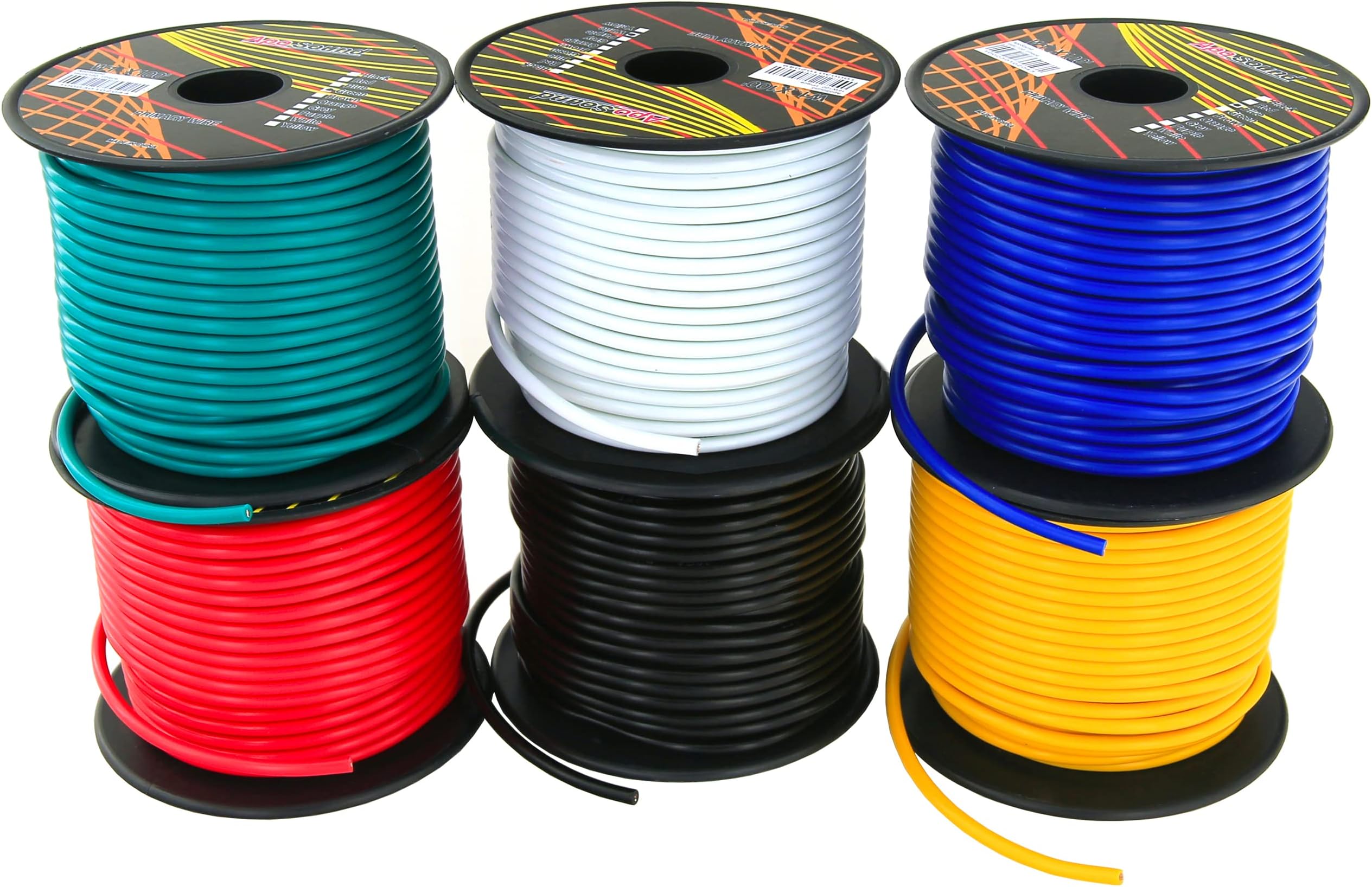 GS Power 14 Gauge Single Conductor Stranded CCA Primary Wire 6 Rolls of ...