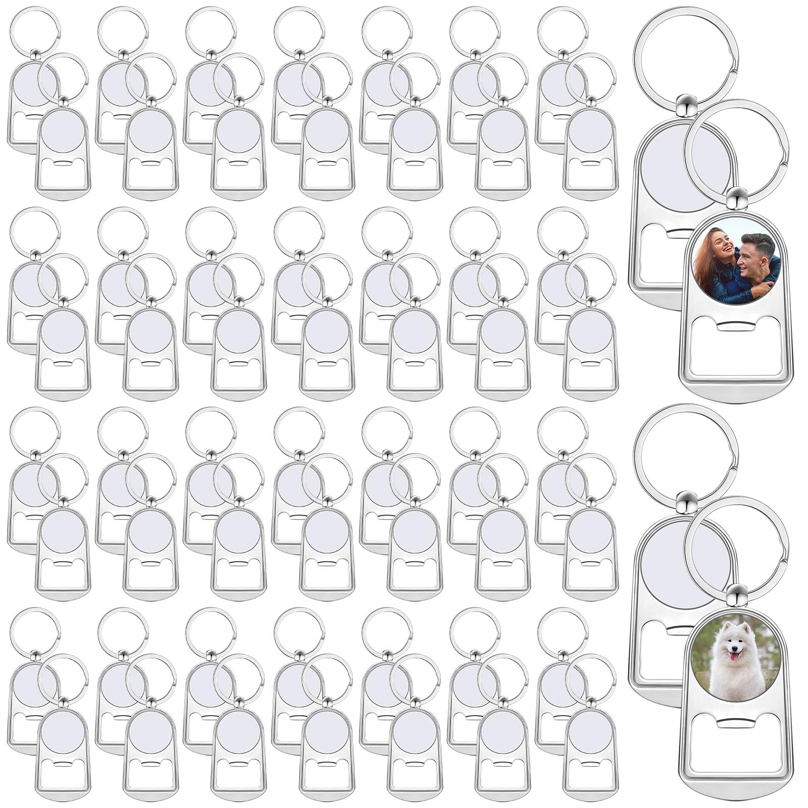 Amazon.com: Bokon 60 Pcs Sublimation Blanks Keychains Metal Bottle ...