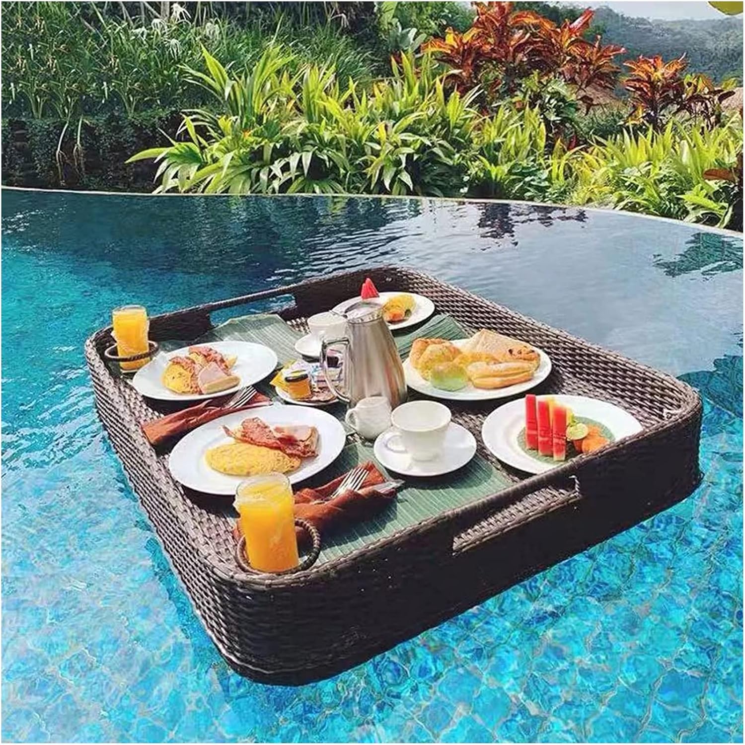 OTUEGFGFD Luxury Floating Serving Tray Pool Tray Table, Serving Tray ...