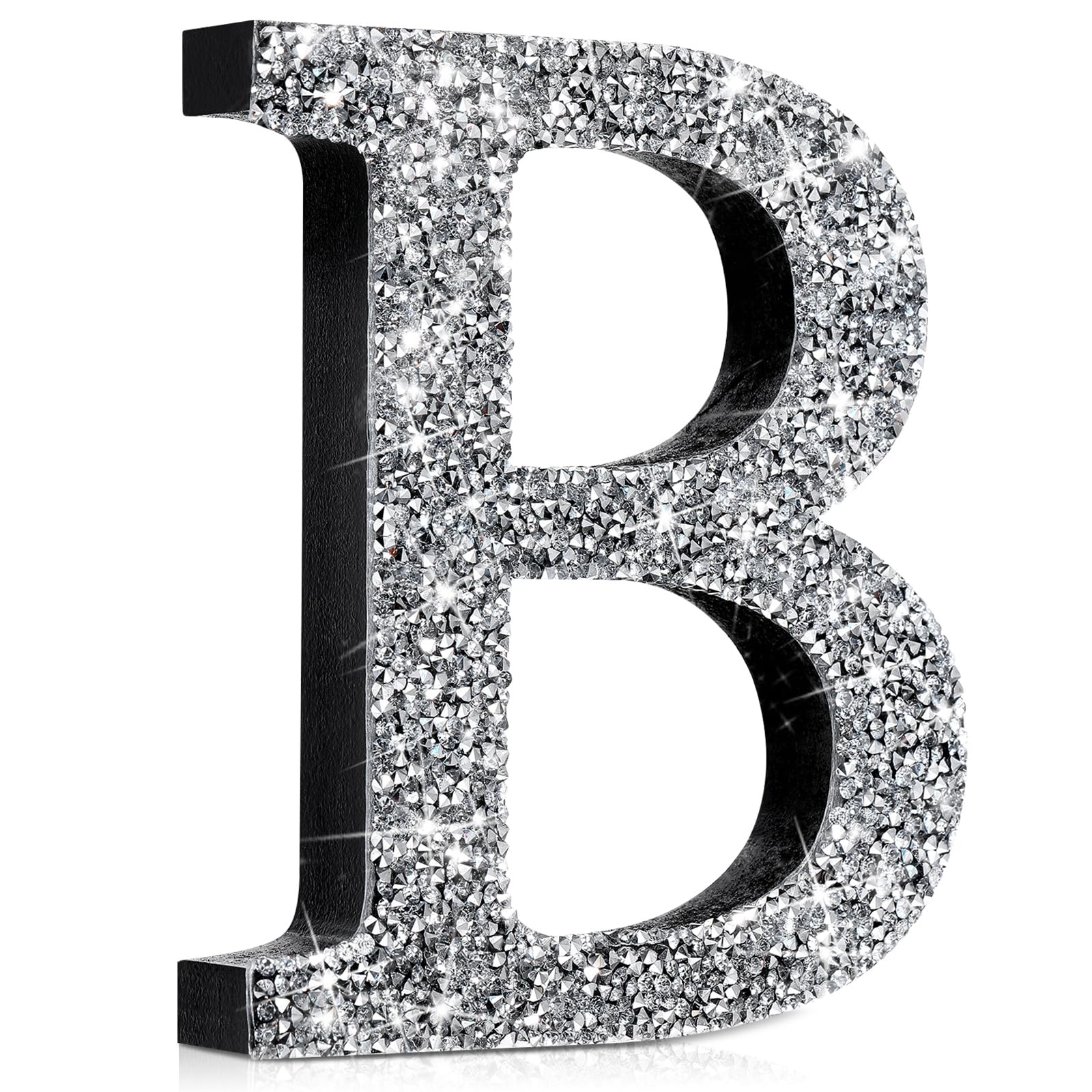 Amazon.com : Qunclay 12 Inch Silver Bling Letters Crystal Diamond ...