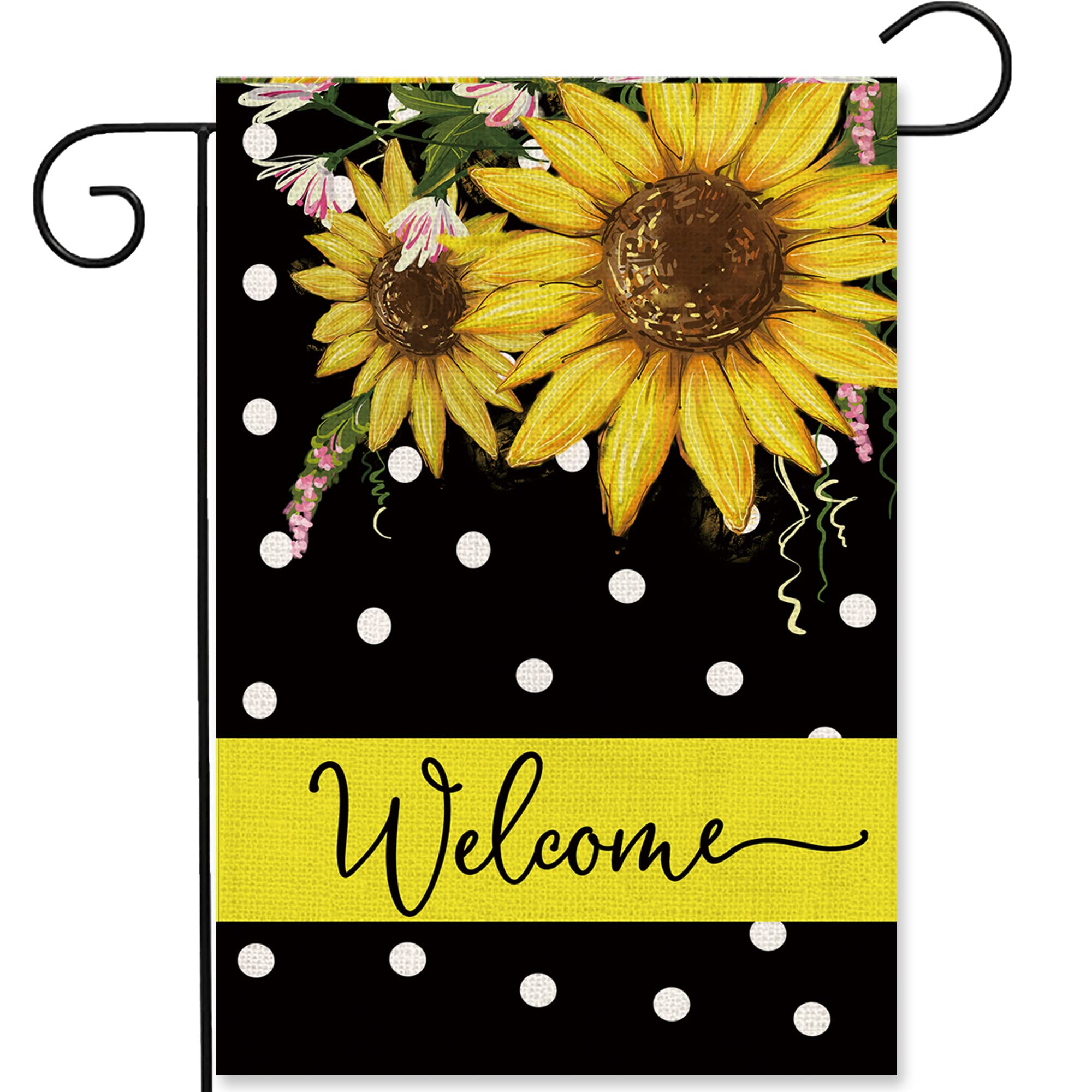 Amazon.com : Wiipenex Sunflower Flag Spring Summer Welcome Garden Flag ...