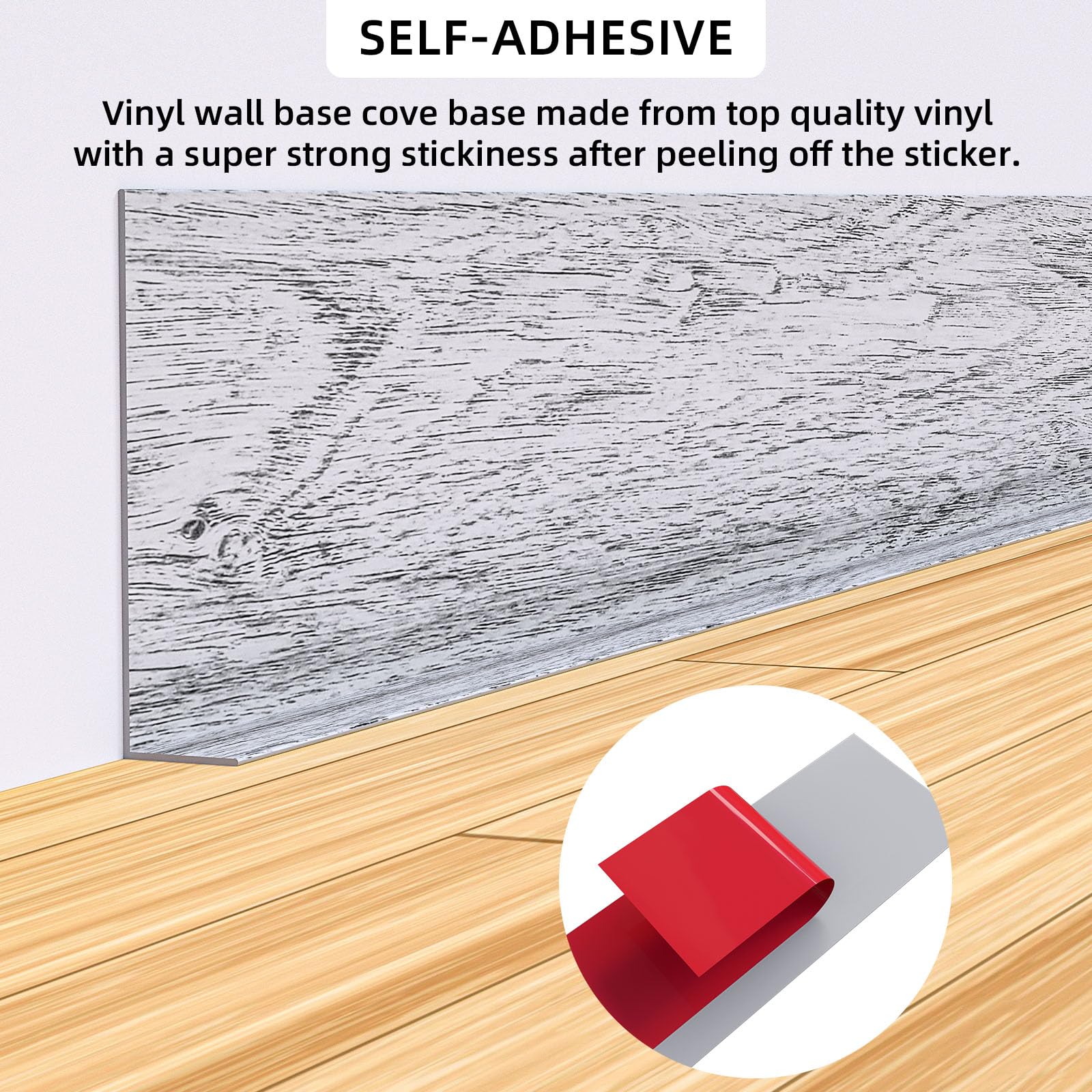 Snapklik.com : Junsen Peel And Stick Baseboard Molding Trim 5 Inches X ...