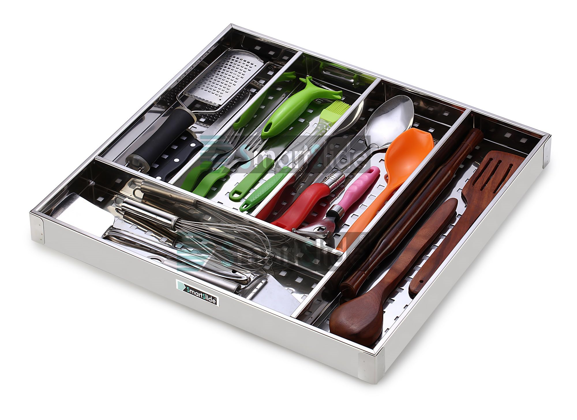 Buy SmartSlide Stainless Steel Cutlery Tray For Kitchen Drawer ...