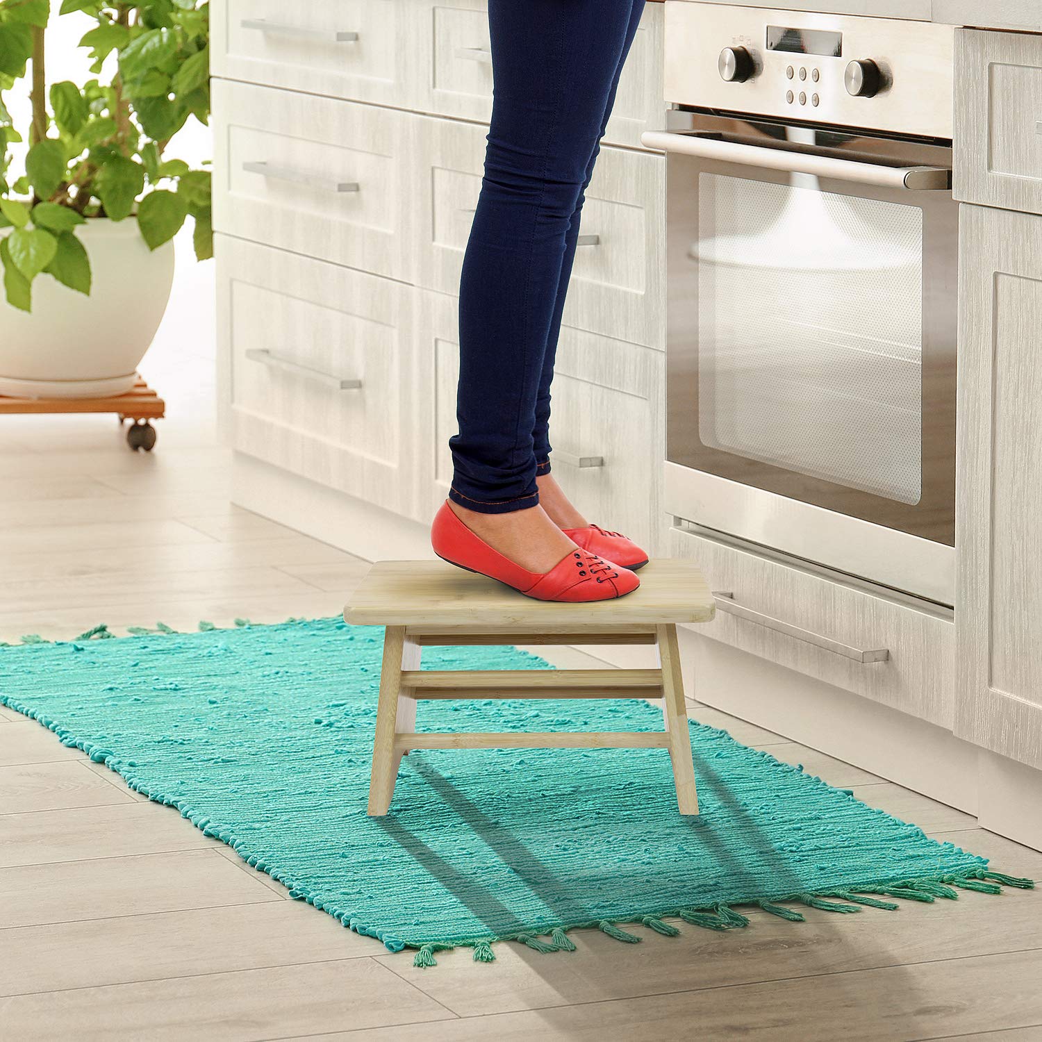 Snapklik.com : Sorbus Bamboo Step Stool - Small Wooden Stool- Bed Stool ...
