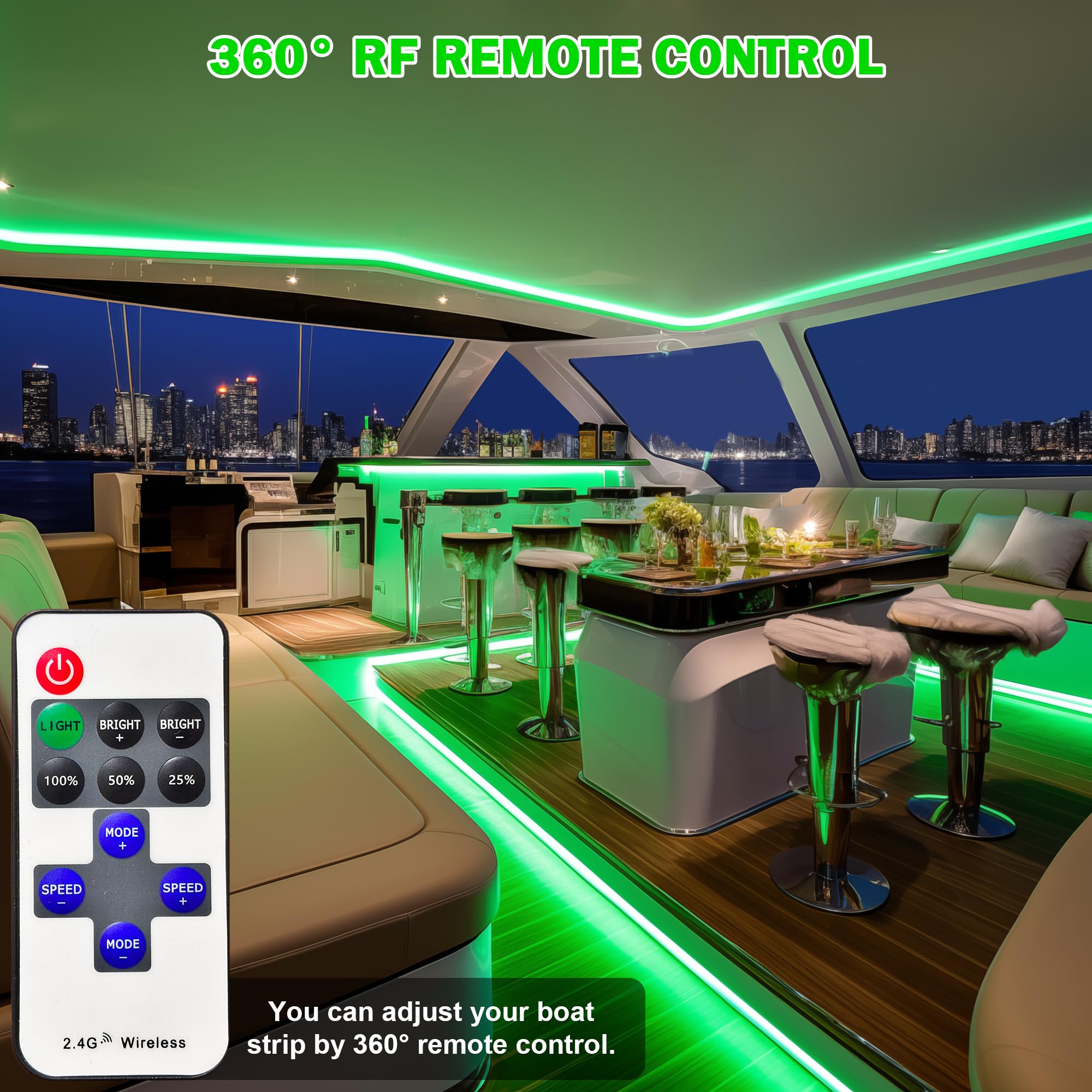 Snapklik.com : 50FT Waterproof Marine LED Strip Lights