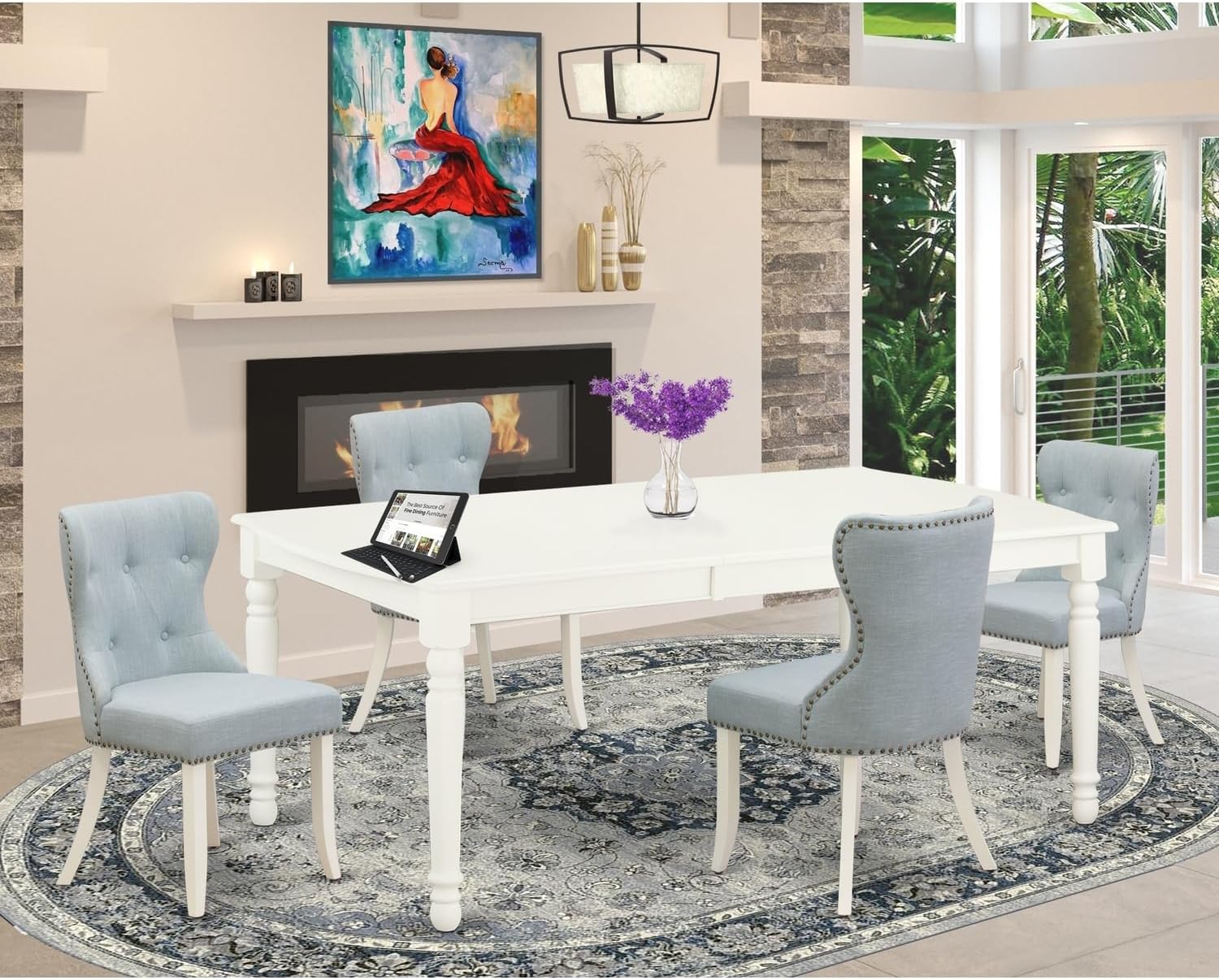 Amazon.com - HomeStock Retro Renaissance Furniture Dosi5-Lwh-15 - A Dining Table Set of 4 ...