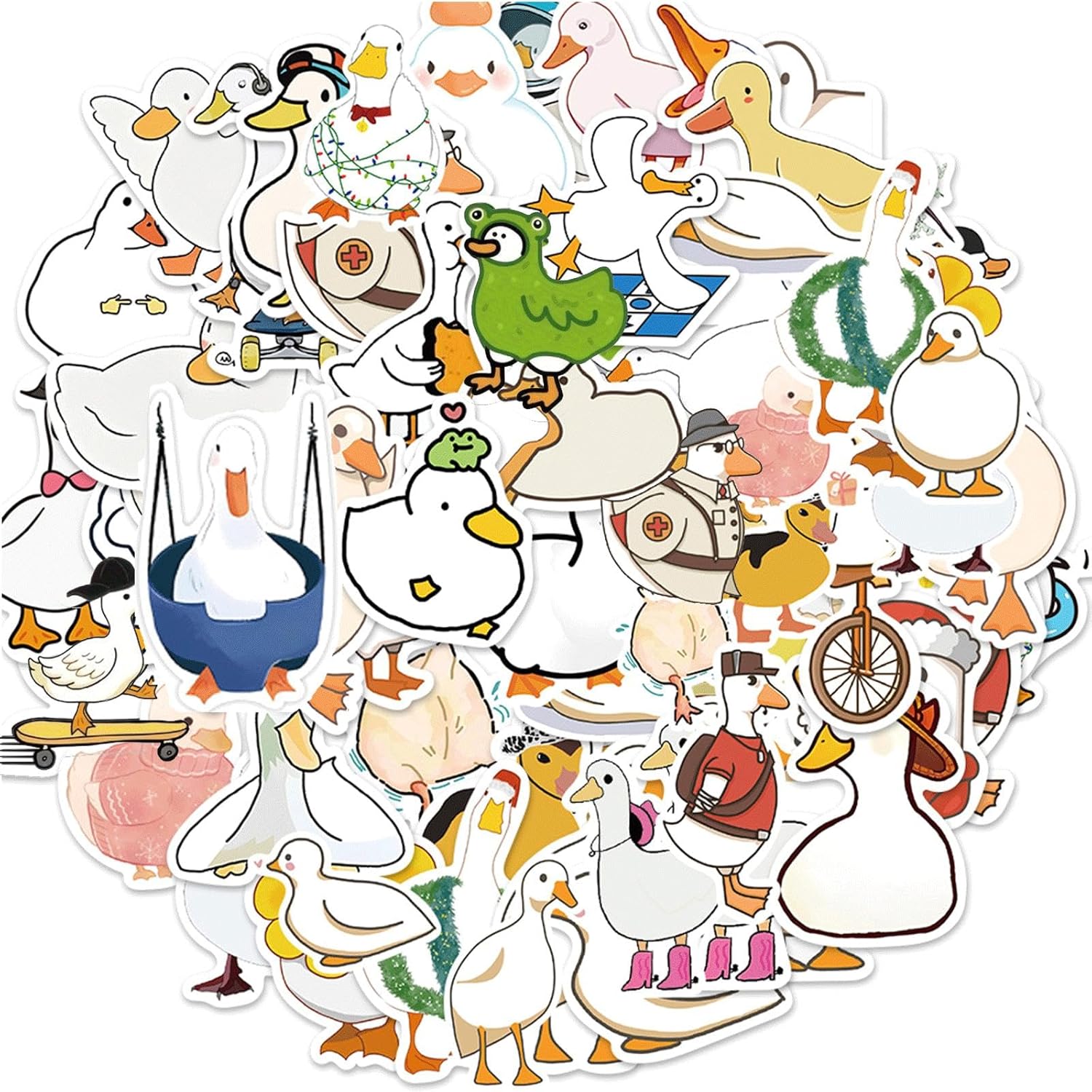 Amazon.com: 100PCS Cute Duck Stickers, Funny Cartoon Duck Stickers for ...