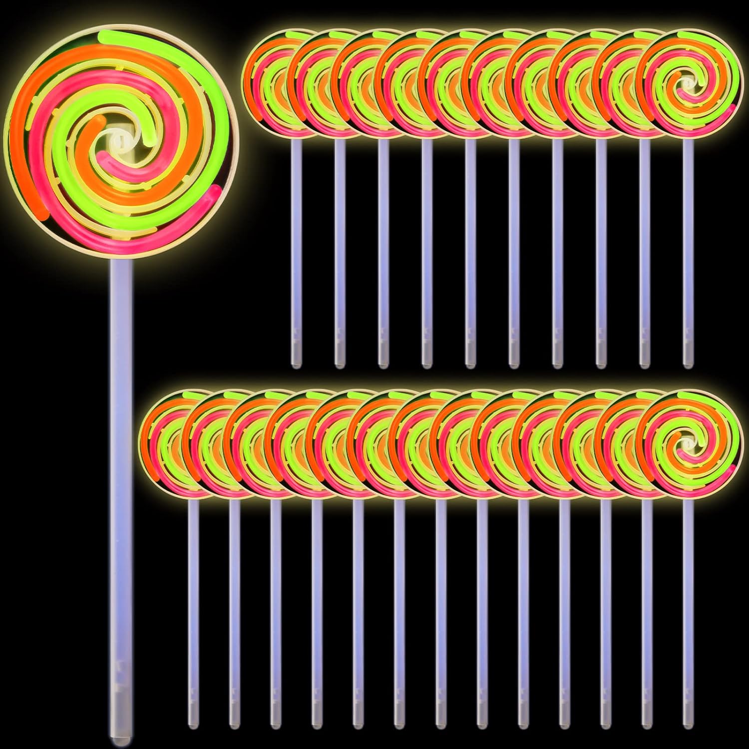Amazon.com: Lewtemi 24 Pcs Glow Sticks Light up Lollipop Wand Lollipop ...