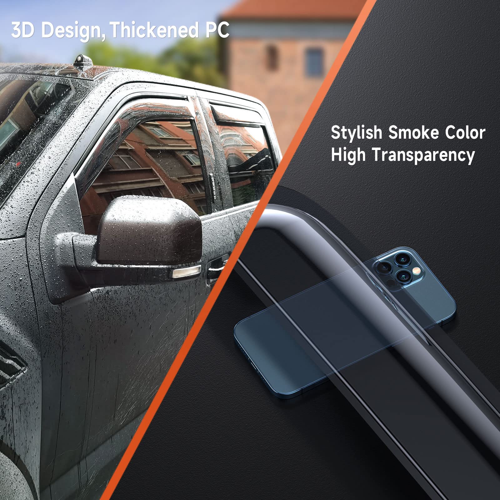 Snapklik.com : Rain Guards For Ford F150 Super Crew 2015-2023, in ...