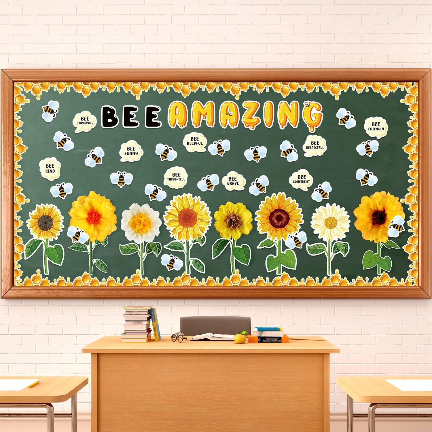 Amazon.com: Qilery 103 Pcs Bee Amazing Bulletin Board Sets Cute Bee ...