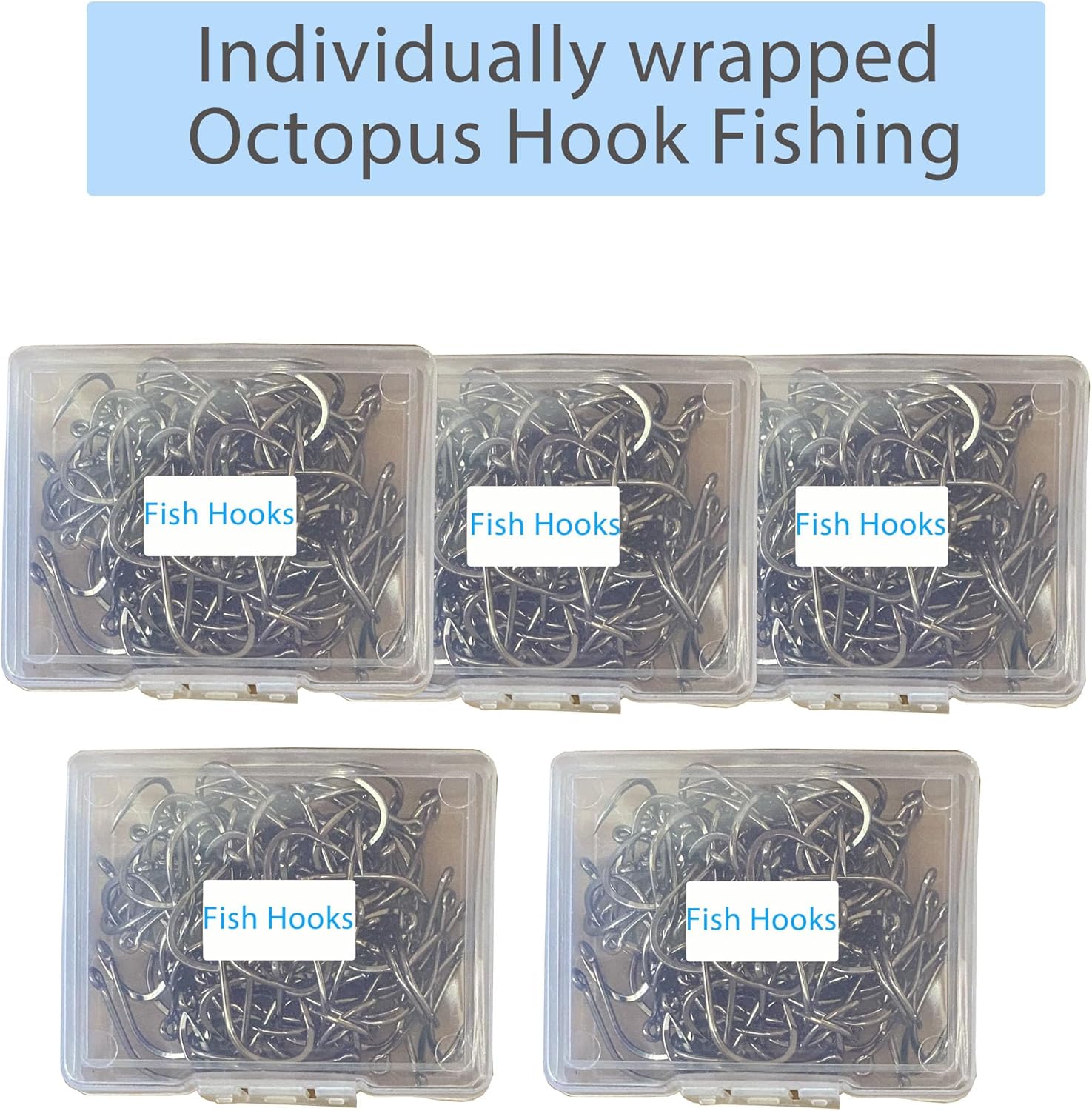Premium Fishhooks, Carbon Steel Fishing Hooks WPortable Plastic Box ...
