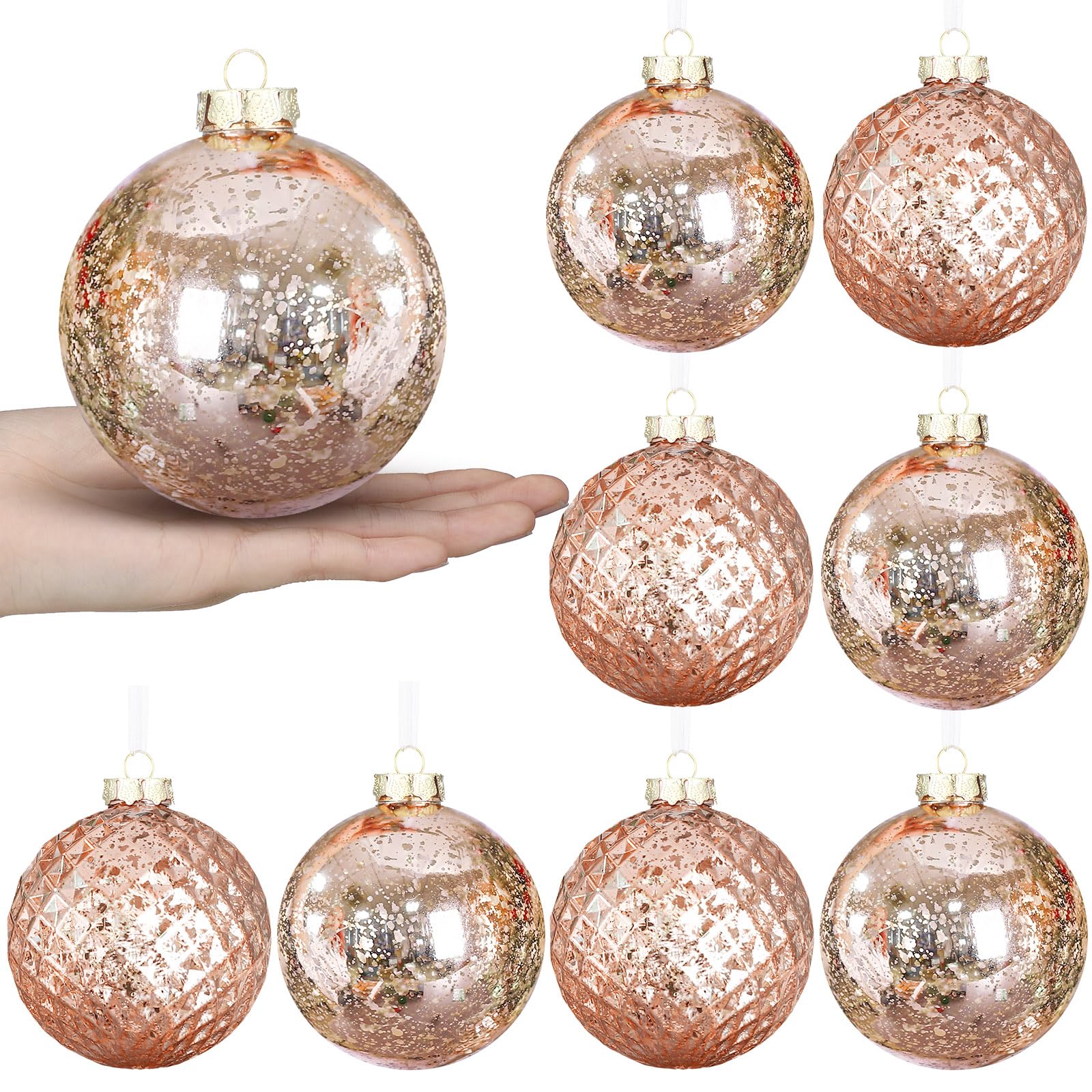 Amazon.com: Syhood 8 Pcs 4" Large Christmas Balls Ornaments ...