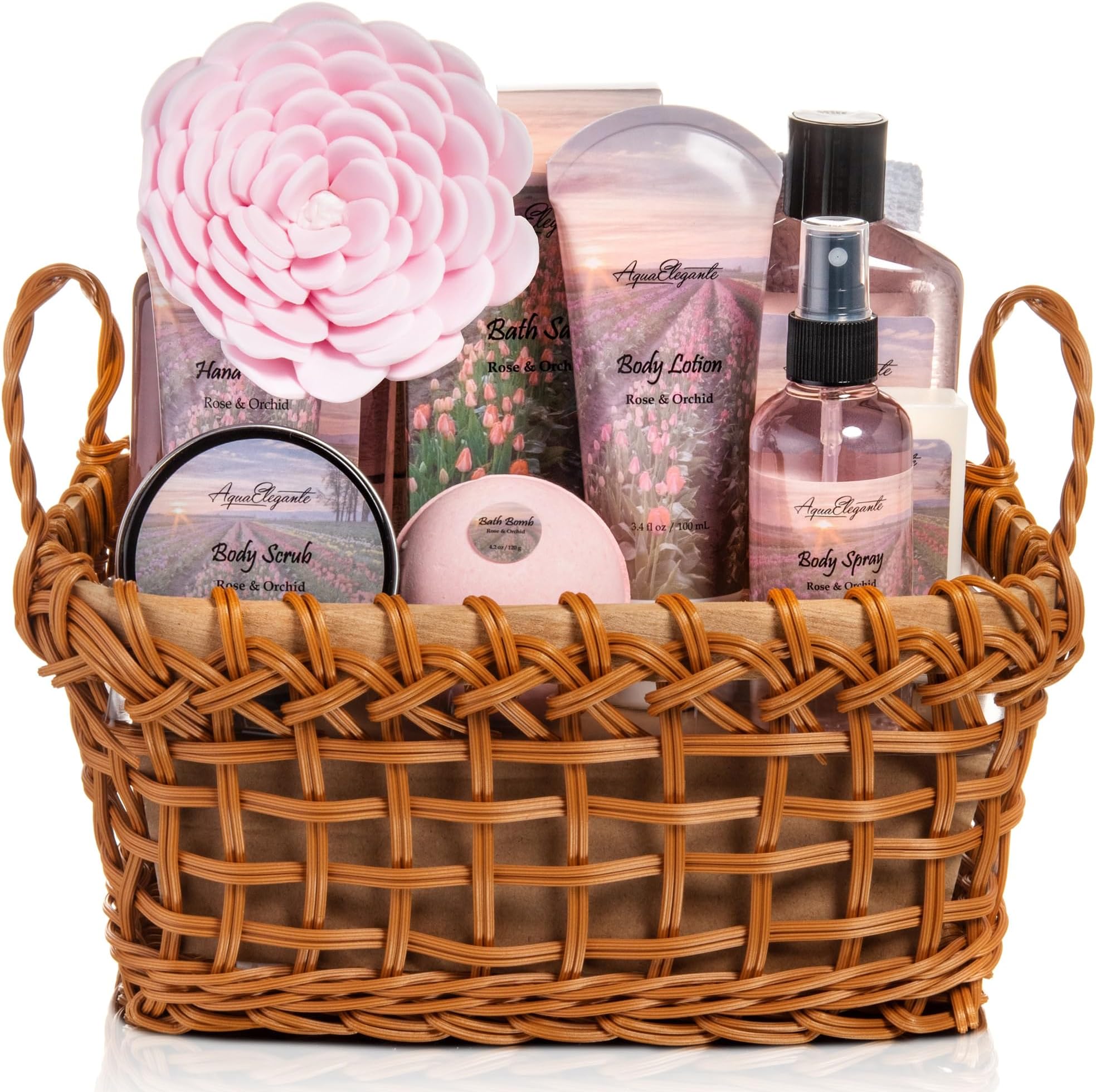 Amazon.com : Spa Gift Baskets For Women - Luxury Bath Set With Rose Oil ...