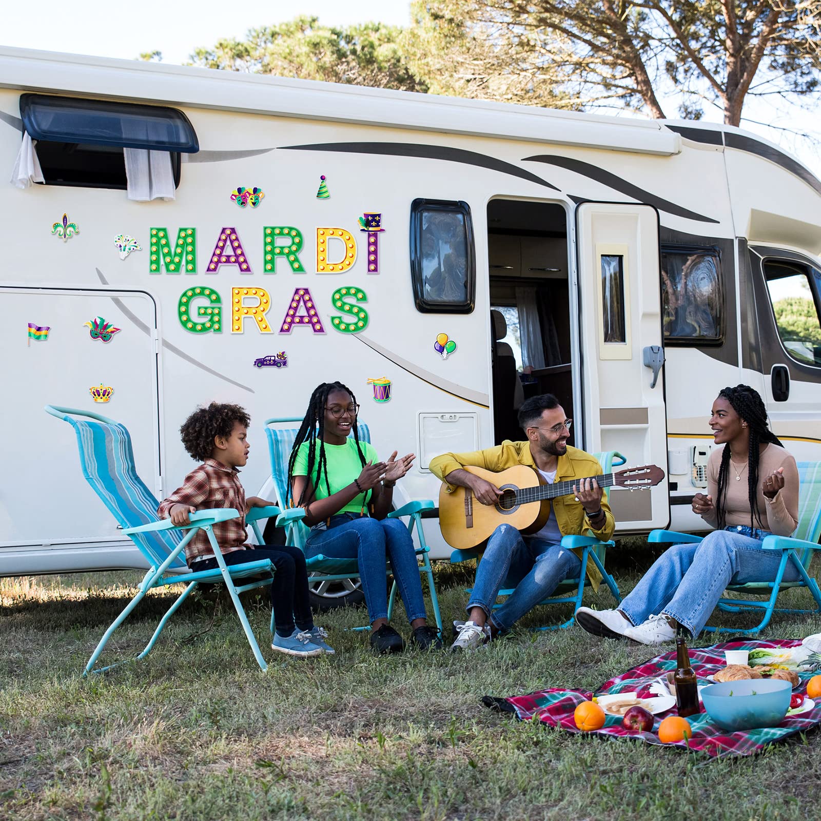 Snapklik.com : 20 Pieces Mardi Gras Garage Door Magnets Outdoor Magnets ...