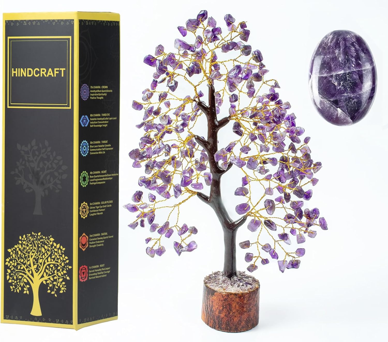 Amazon.com: HindCraft Amethyst Crystal Tree - Amethyst Palm Stone ...