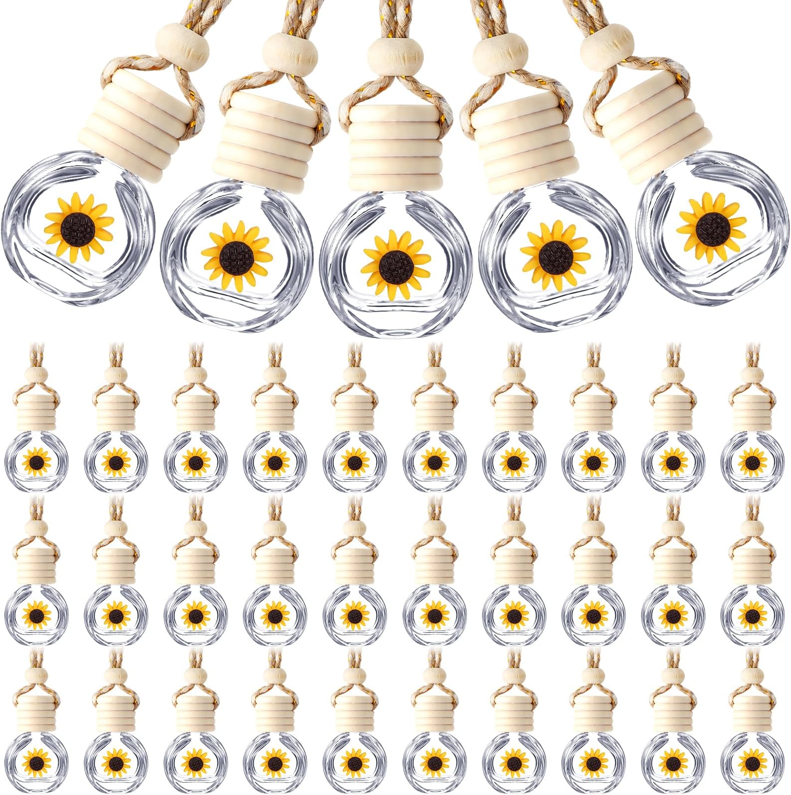 Amazon.com: BBTO 50 Pcs Hanging Car Air Freshener Car Diffuser Bottles Empty Glass Perfume ...