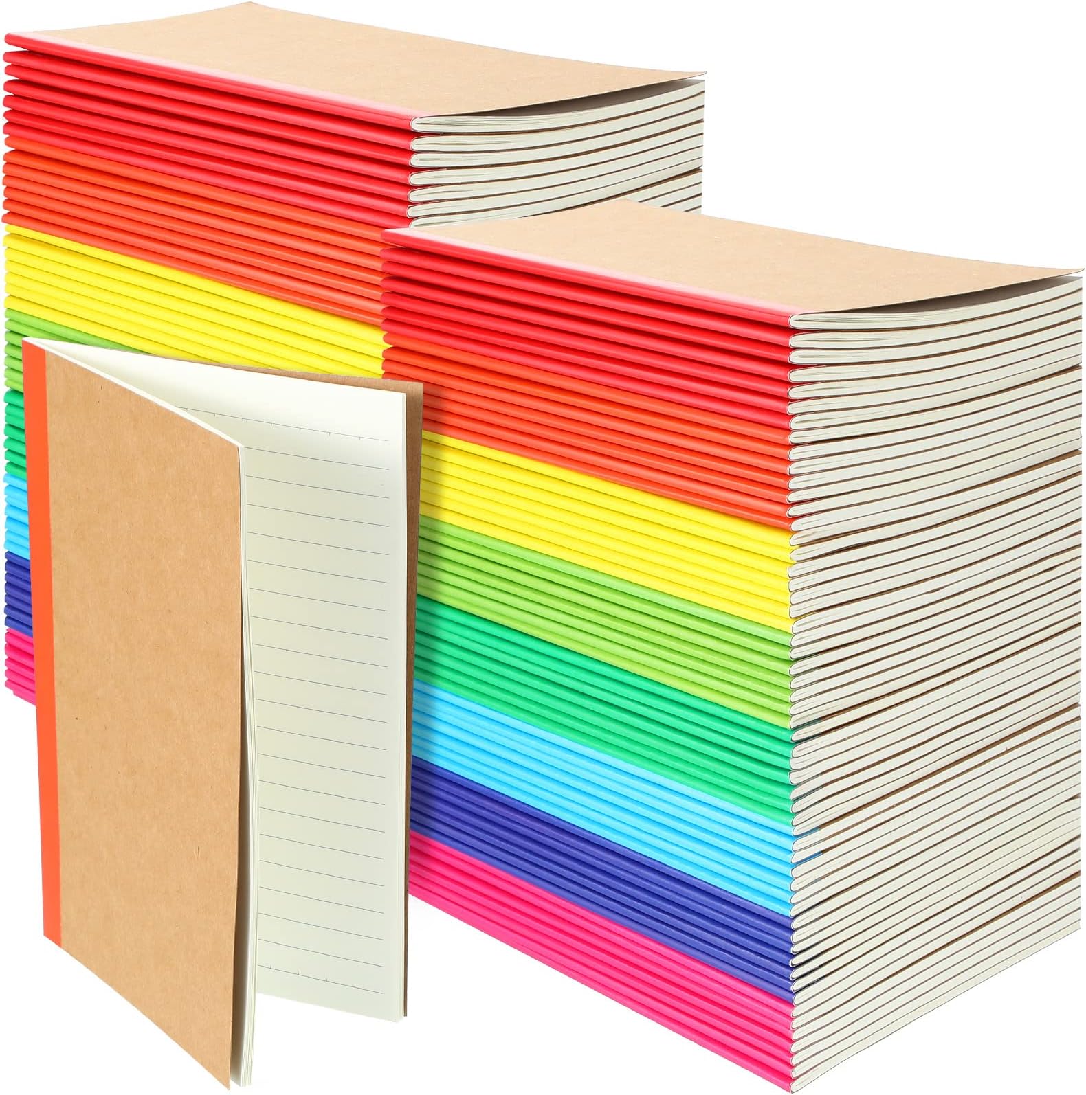 Amazon.com : 104 Pack A5 Composition Notebooks Bulk Kraft Lined ...