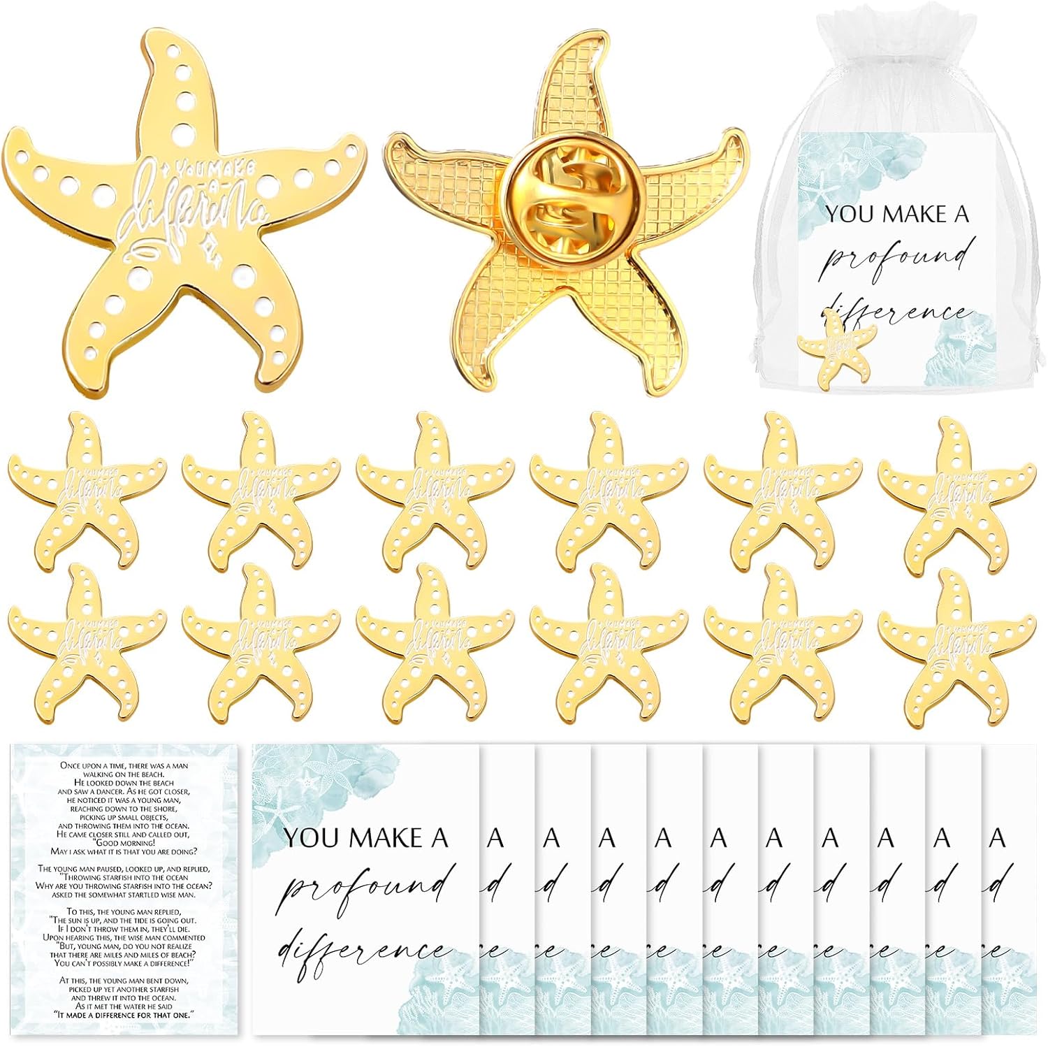 Tondiamo 24 Sets Starfish Story Employee Appreciation Pins Gifts Bulk ...