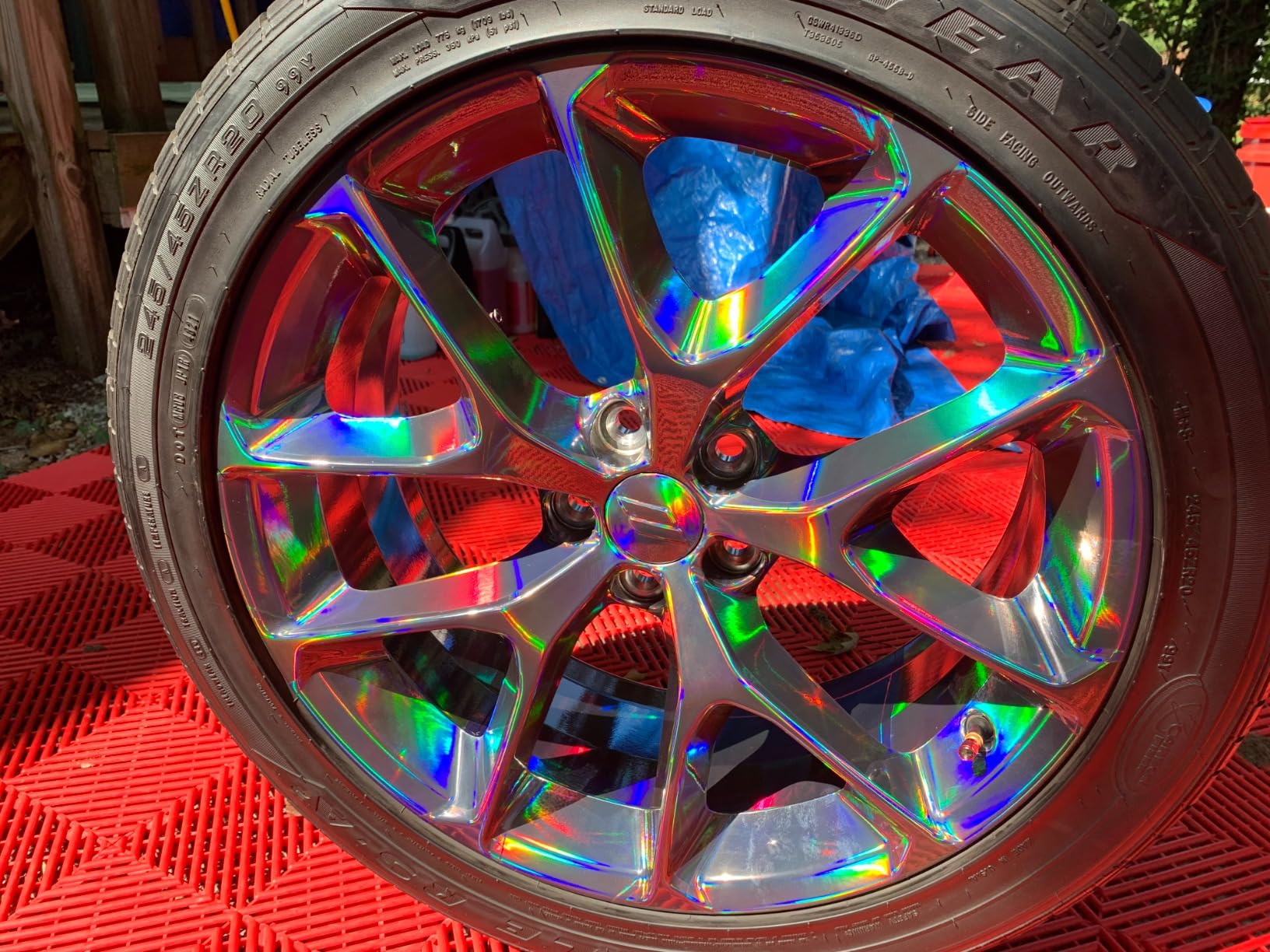 $10/mo - Finance VViViD® Black Holographic Chrome Vinyl Wrap Rainbow ...