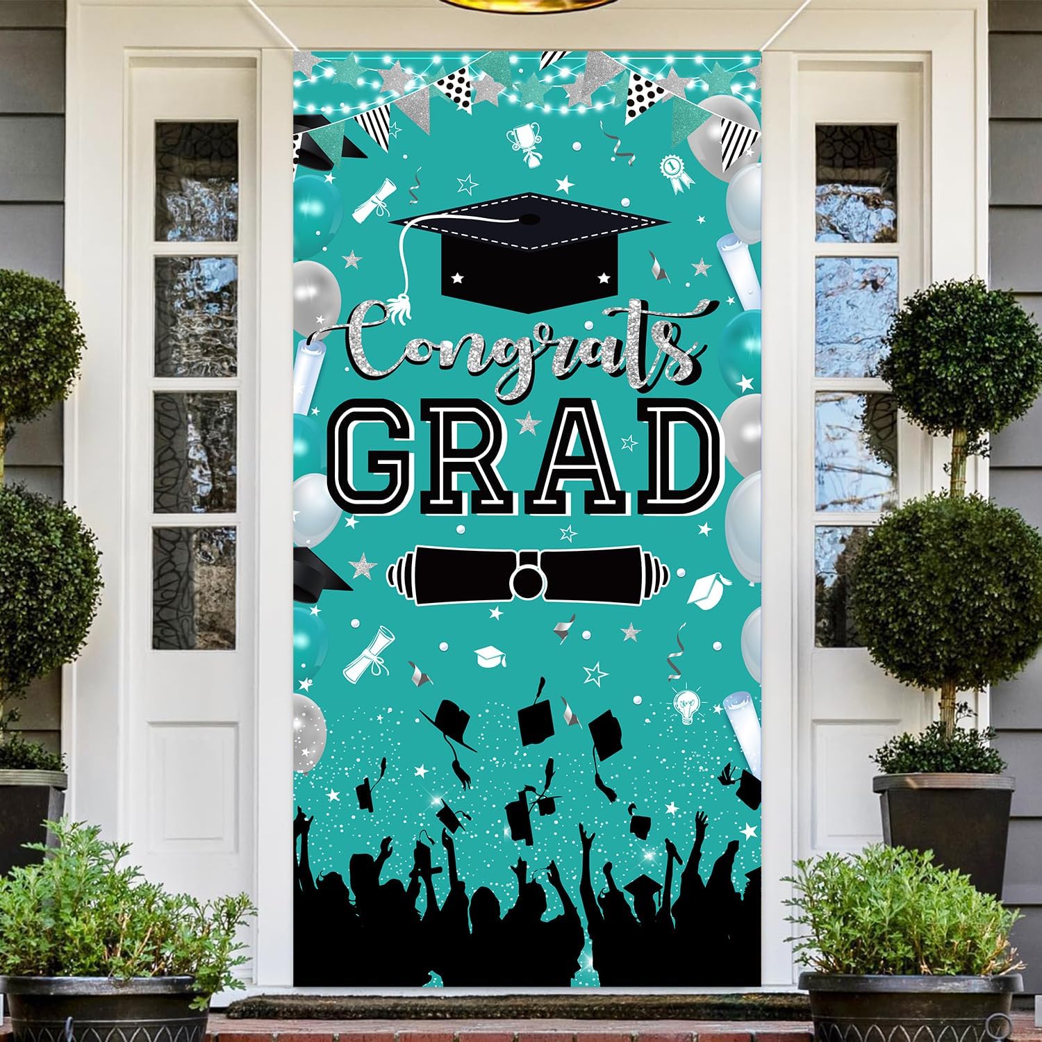 Amazon.com: Teal Graduation Decorations Class of 2024 Banner, 2024 ...