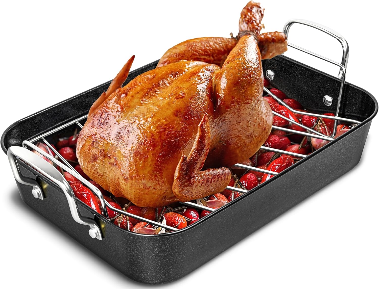 Amazon.com: MICHELANGELO Carbon Steel Roasting Pan with Rack, Turkey ...