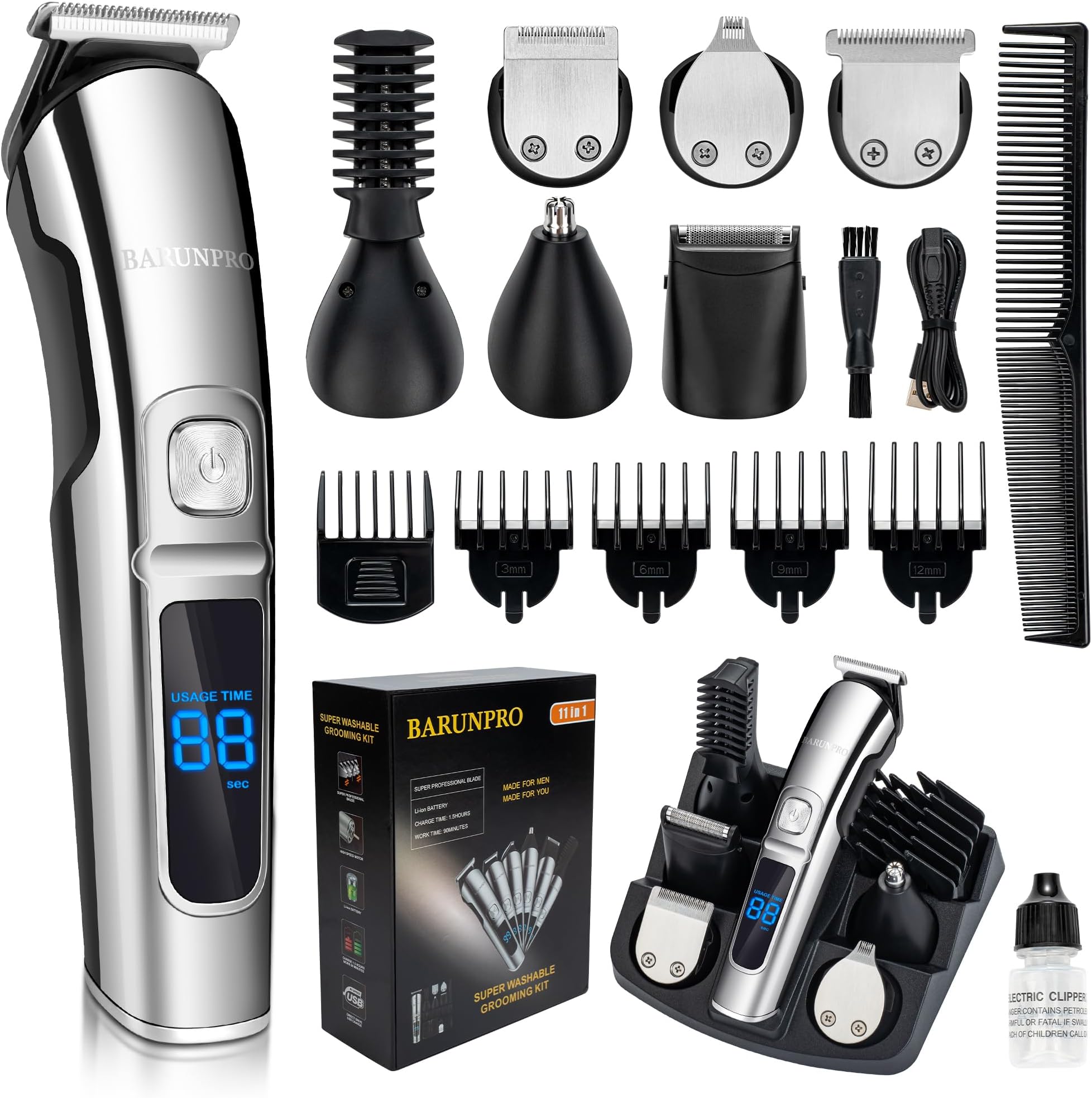 Amazon.com : Ufree Beard Trimmer for Men, Waterproof Electric Razor for ...