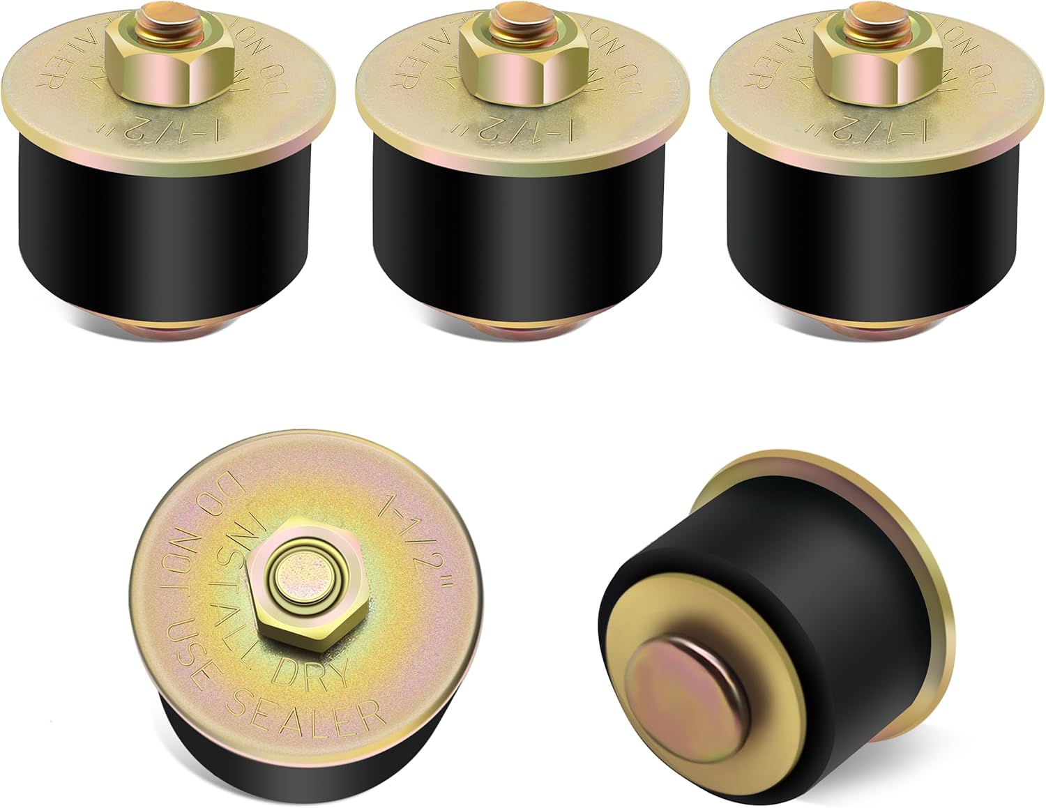 Siptenk 1-1/2" Freeze Rubber Expansion Plug 5 pcs, Automotive Rubber ...
