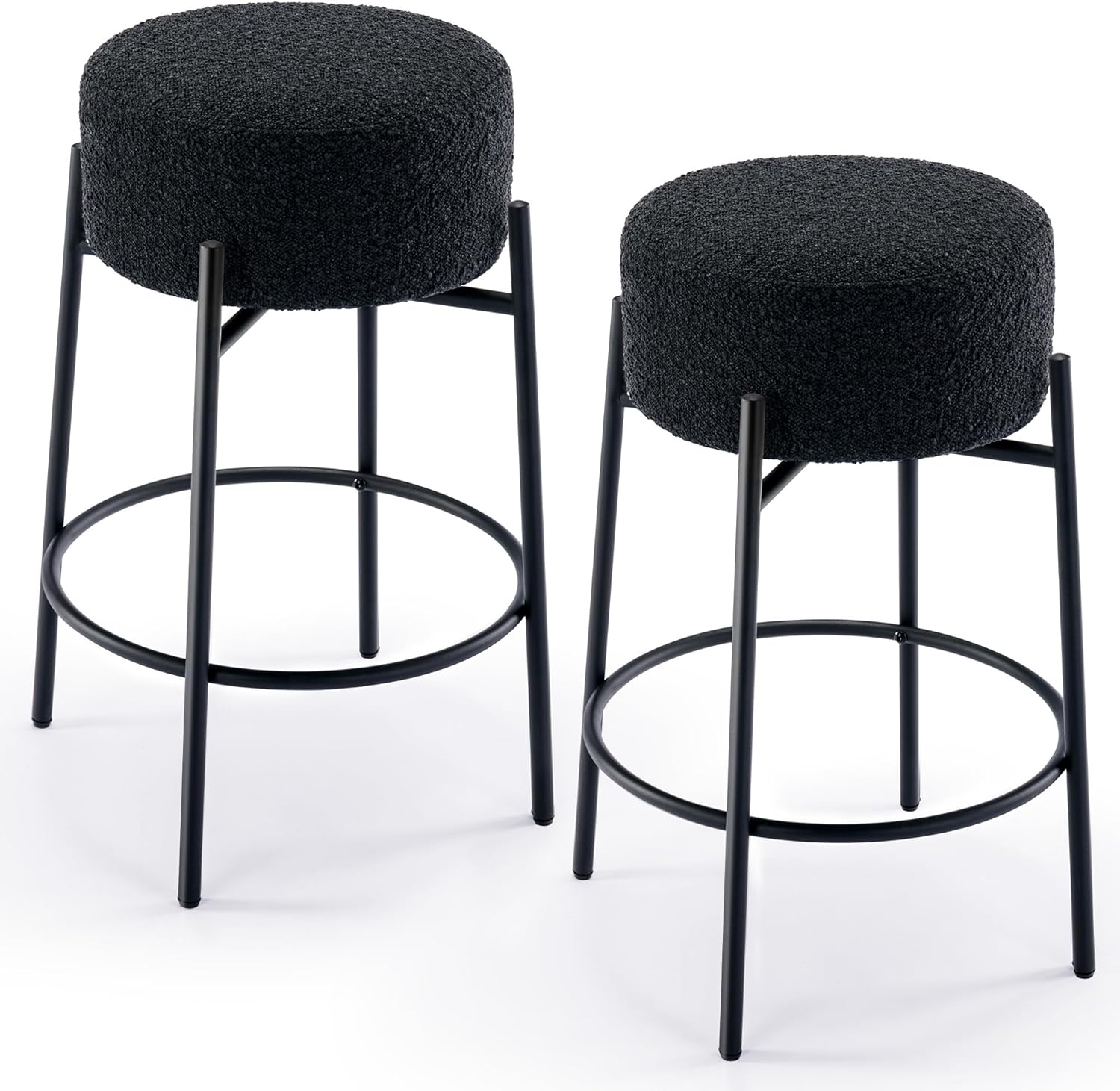 Amazon.com: JIRAIN 26.7" Backless Swivel Bar Stools Counter Height, Mid ...
