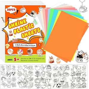 Amazon.com: AOBOPLE 35 PCS Colorful Shrinky Dink Sheets,Shrink Plastic ...