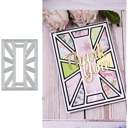 Amazon.com : Rectangle Grid Frame Metal Die Cuts,Rectangular Frame ...