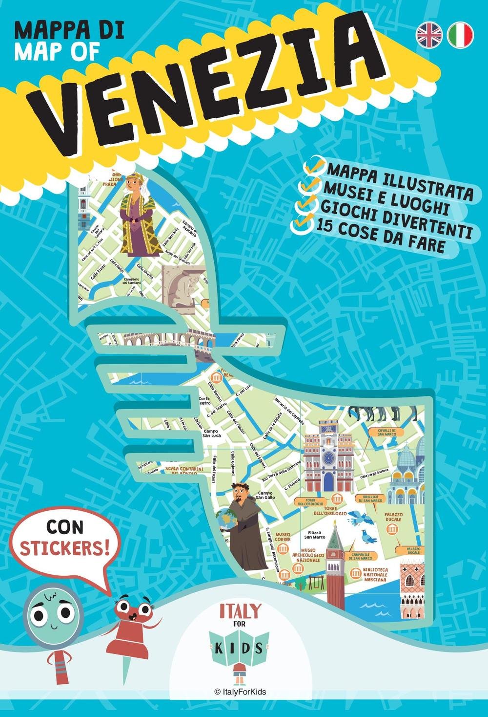 Amazon.co.jp: Mappa di Venezia illustrata. Con adesivi. Ediz. italiana ...