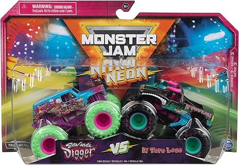 Amazon.com: Monster Jam, Official Nitro Neon, Son-uva Digger Vs. El ...