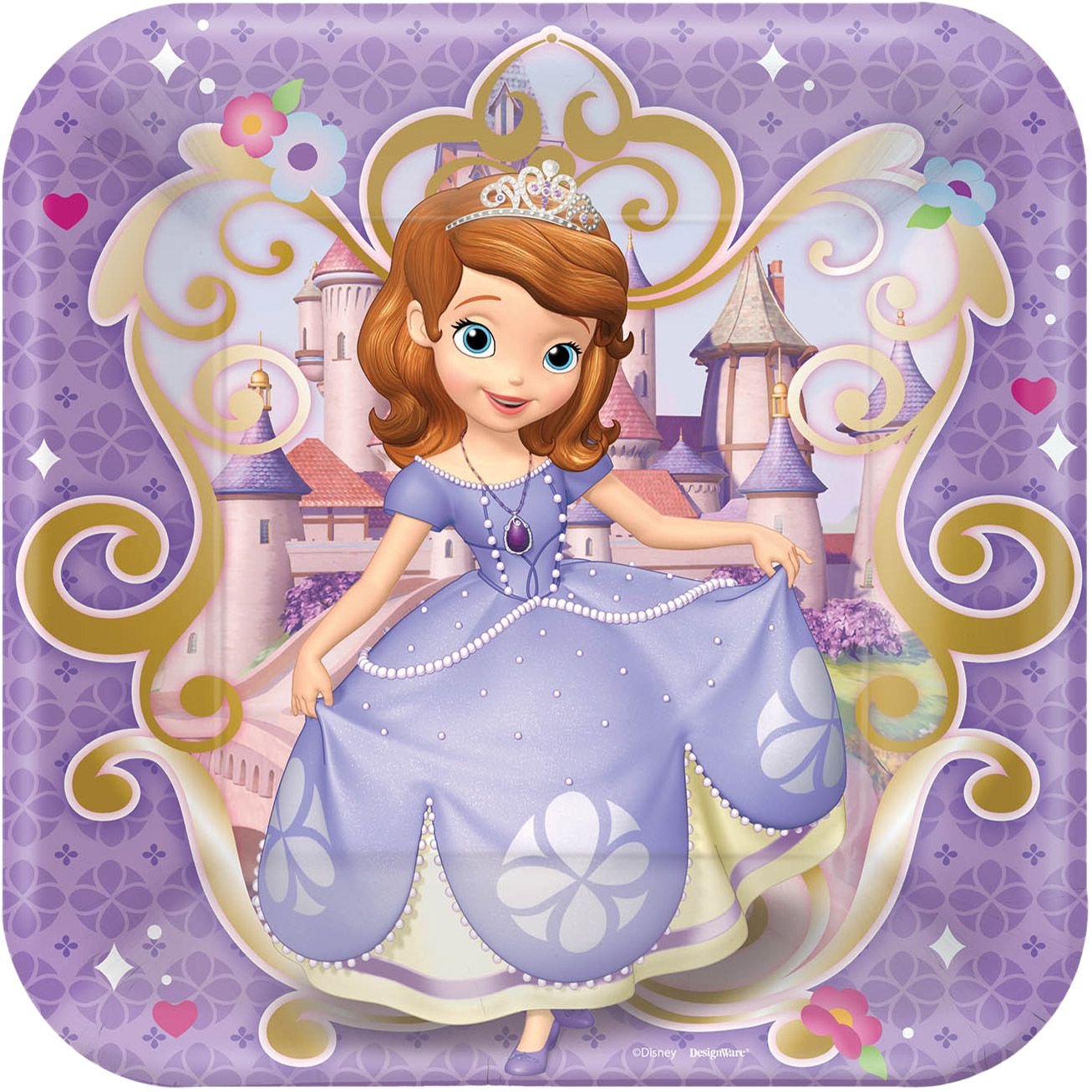 Amazon.com: Disney Junior Sofia The First Square Dinner Plates (8 ...