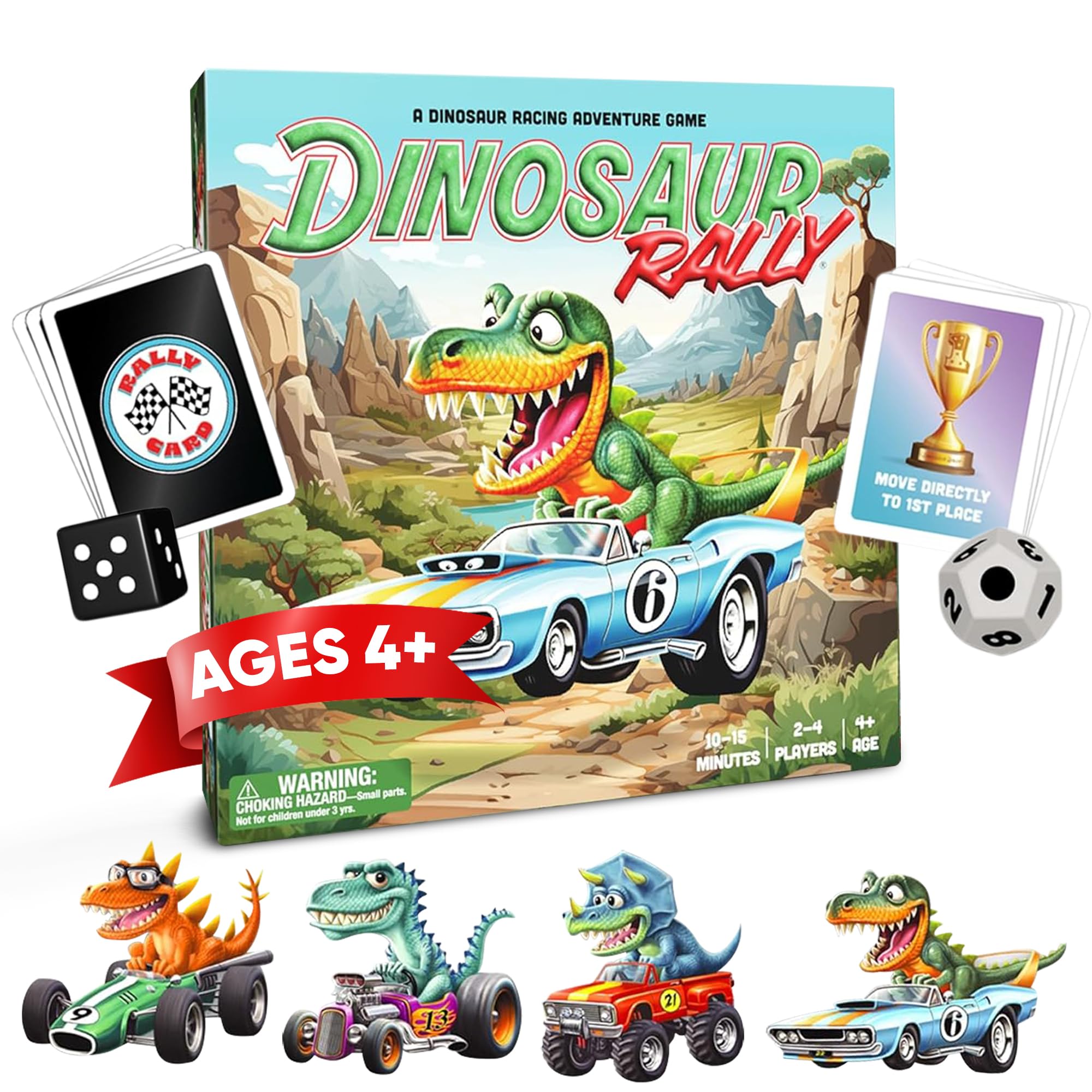 Amazon.com: Raincorn Games - Dinosaur Rally Card & Dice Game - Kids ...