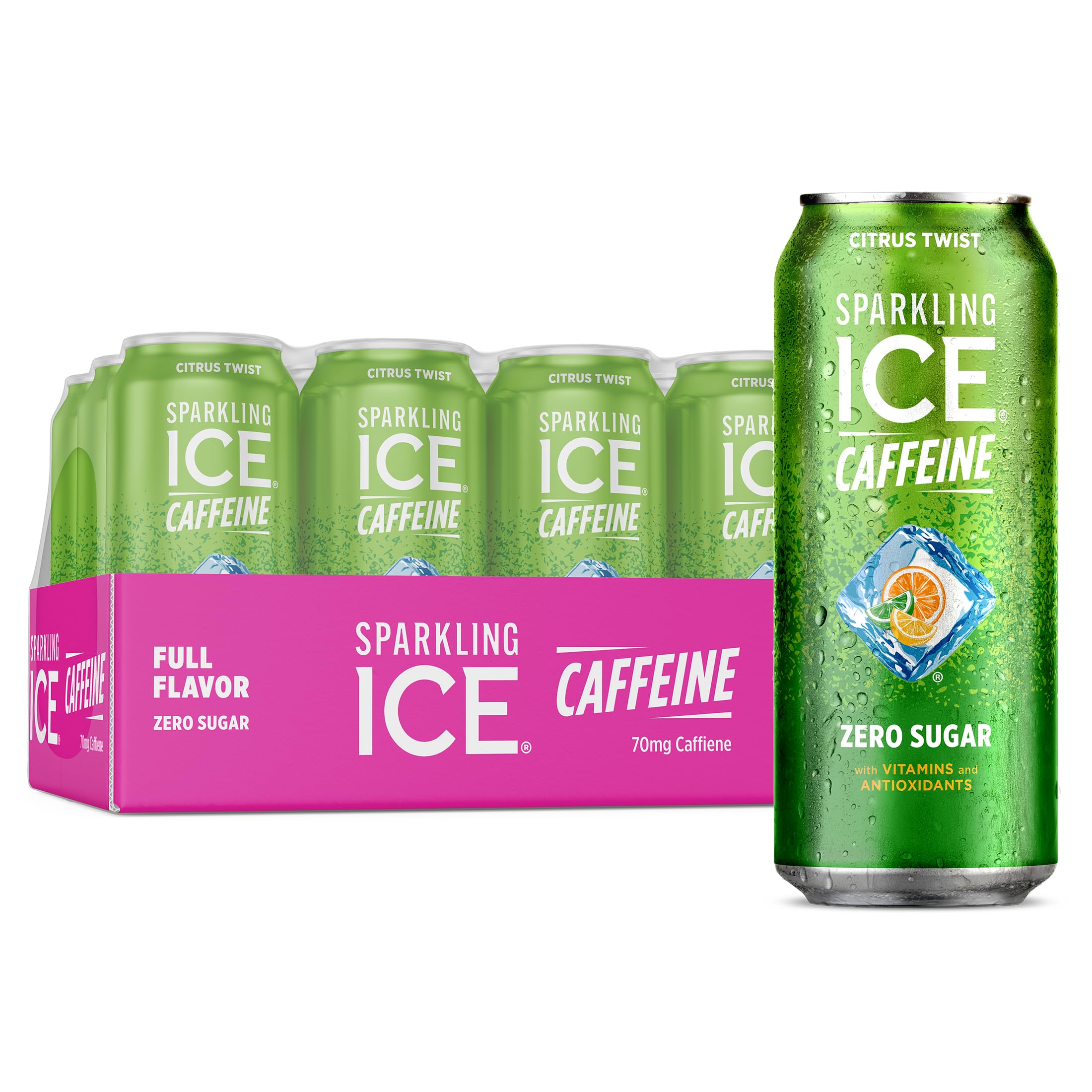Amazon.com: Sparkling Ice Caffeine Citrus Twist Sparkling Water with ...