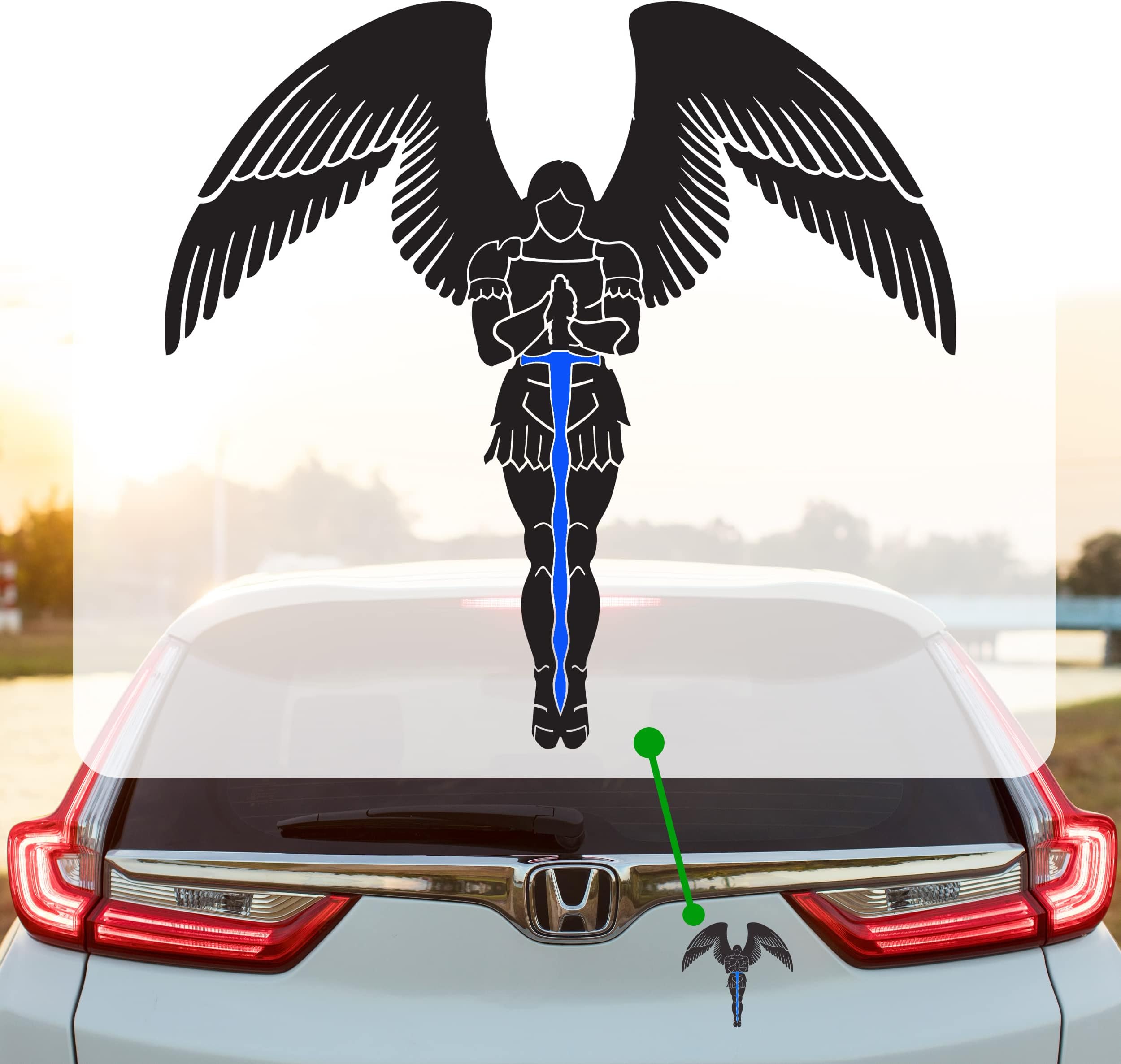 Amazon.com - CafePress Angel Michael Sticker Square Bumper Sticker Car ...