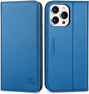 Amazon.com: SHIELDON Wallet Case for iPhone 16 Pro Max 5G 2024, Genuine Leather Magnetic RFID ...