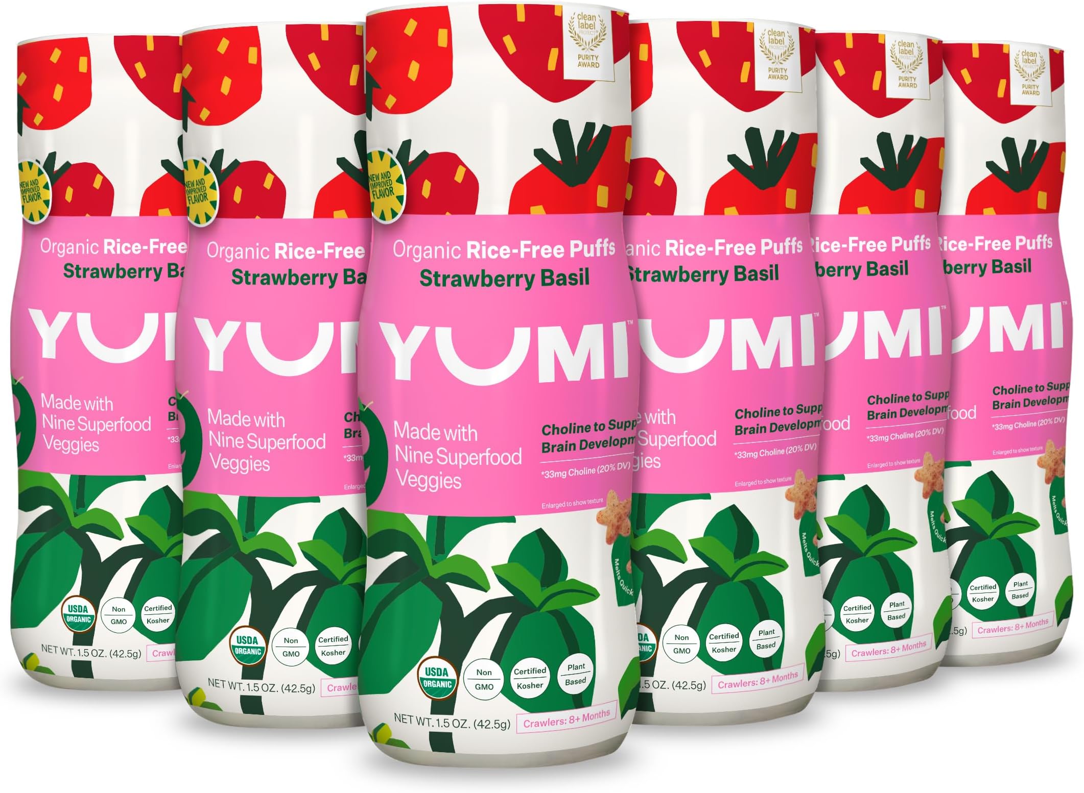 Amazon.com: YUMI Organic Rice-Free Baby Puffs - No Sugar Added, Gluten ...