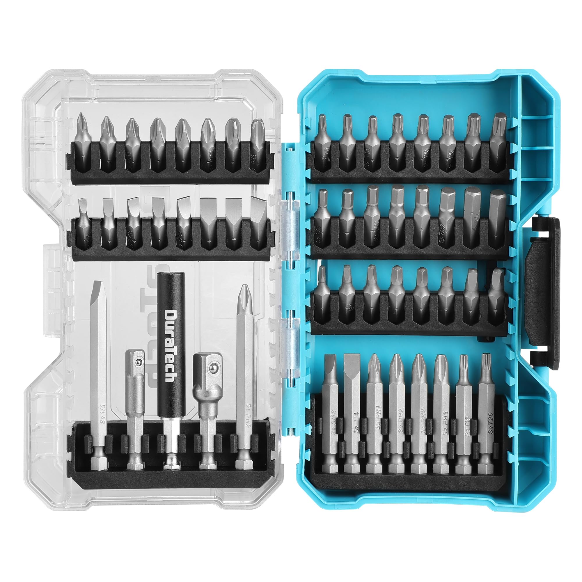 DURATECH 53-Piece Screwdriving Bit Set with Tough Case, S2 Steel ...