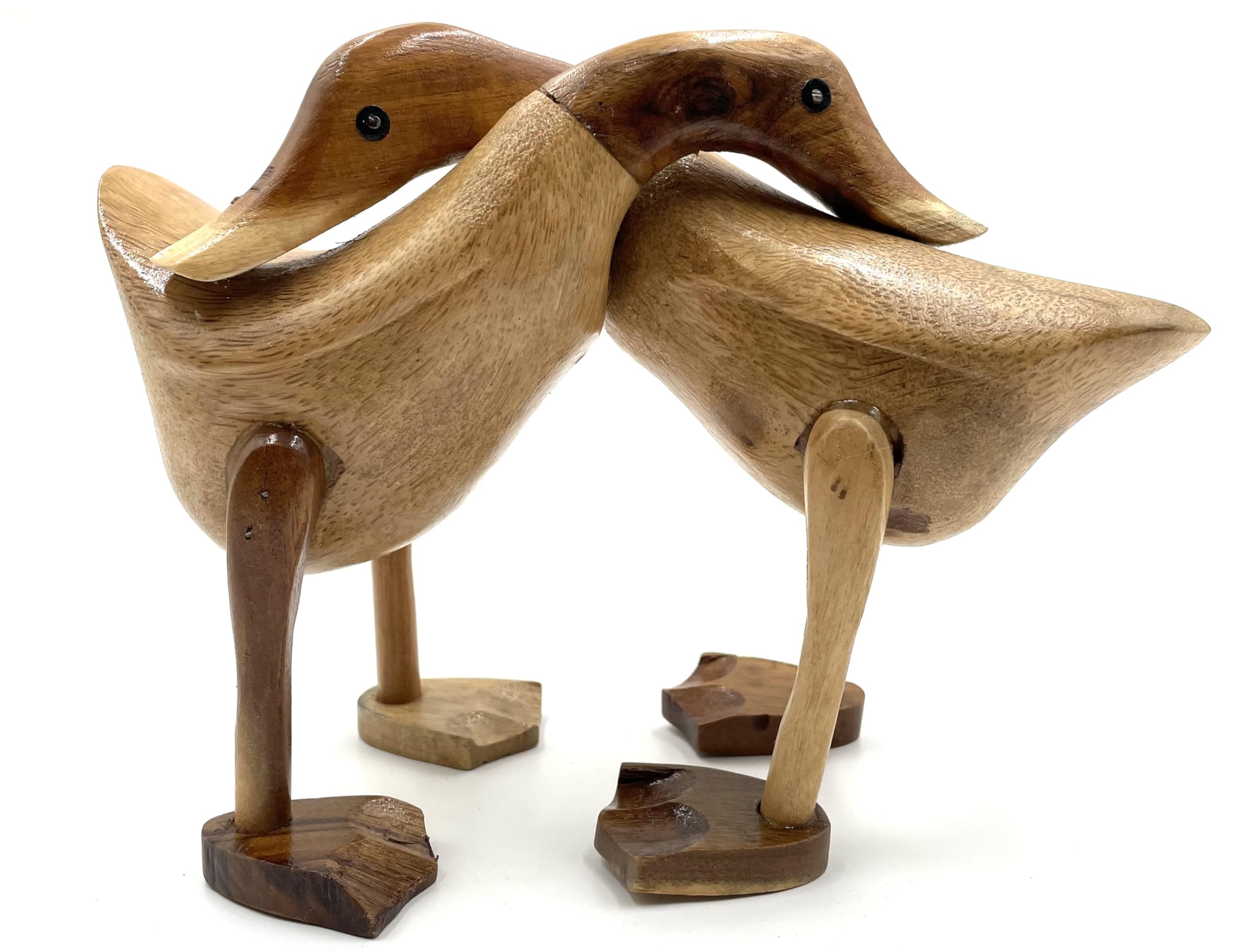 My Square Mile Pair Wooden Hugging Ducks | Hand Carved Love Birds ...