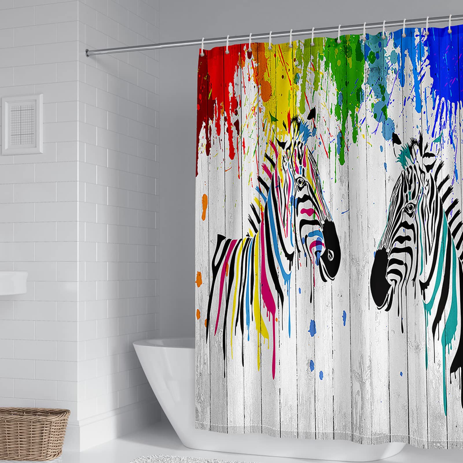 Zebra Bathroom Themes For Shower Storage