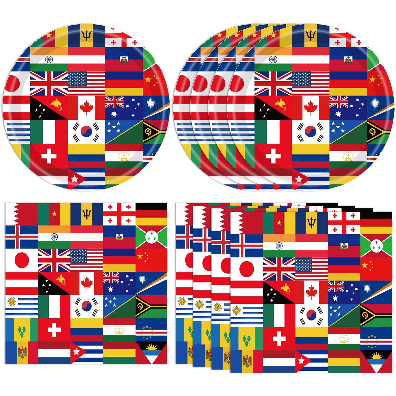 Amazon.com: DURYGEN International World Flags Tableware Set ...