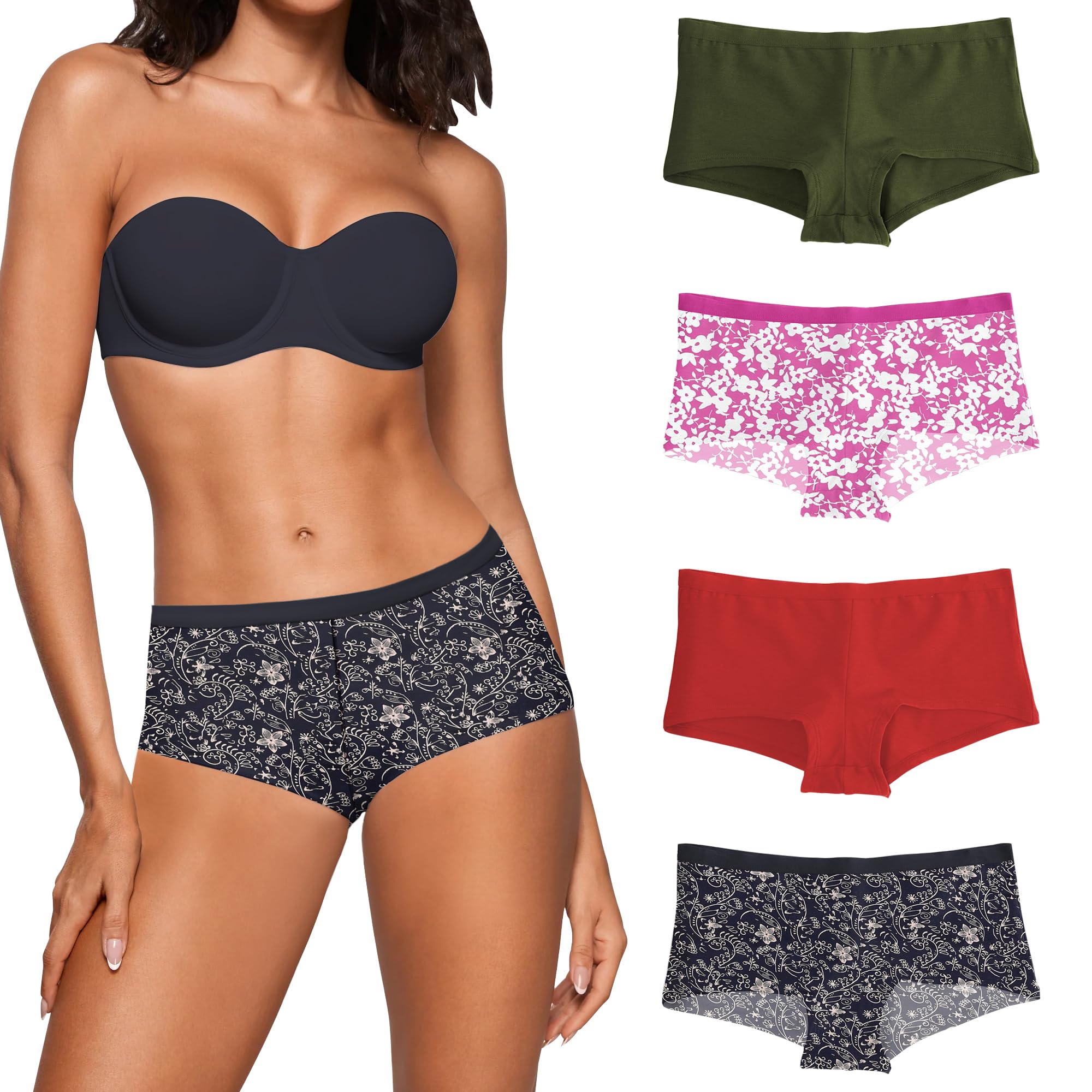 Buy Pepperika Cotton Boy Shorts Panties for Women and Teenage Bloomer Hipster Boy Leg Boxer ...