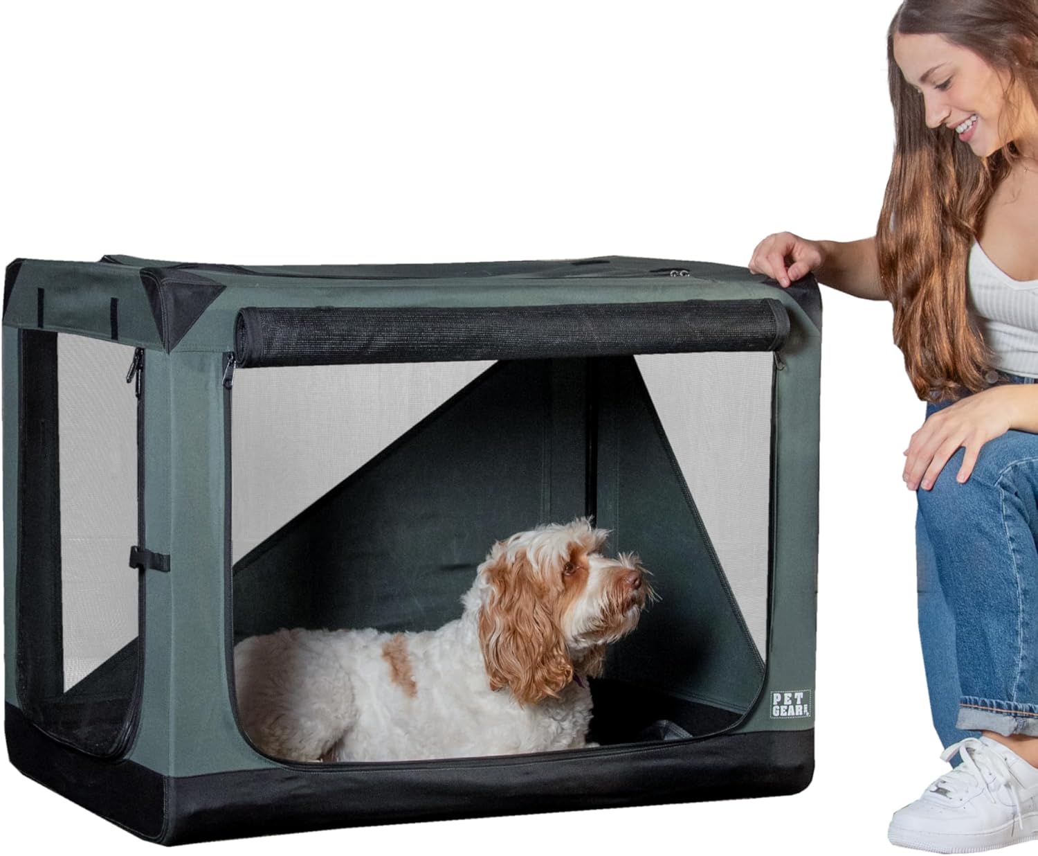 Amazon.com: Pet Gear Insta-Fold Soft Crate for Dogs, 30", Dark Cypress