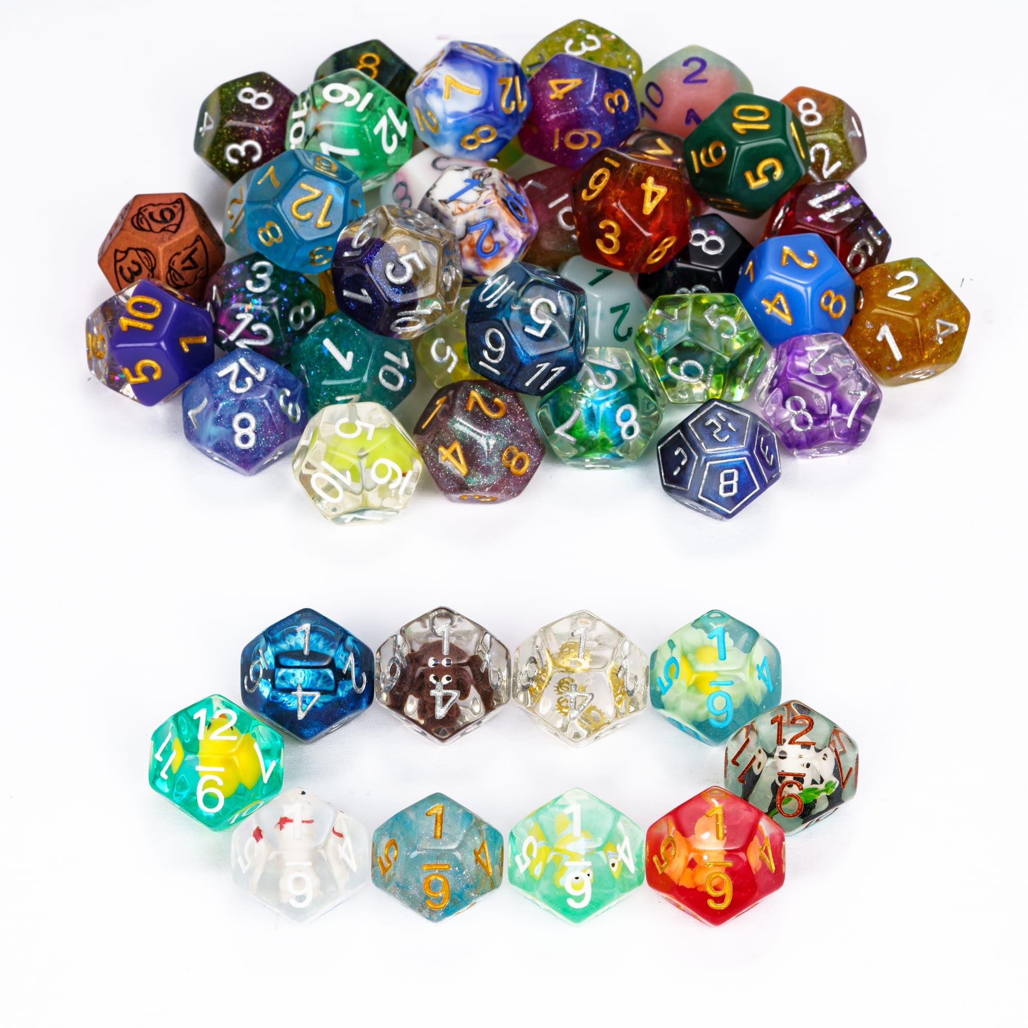 Amazon.com: HDdais 10 Pack of D12 Dice Random Color D12 Polyhedral Dice ...
