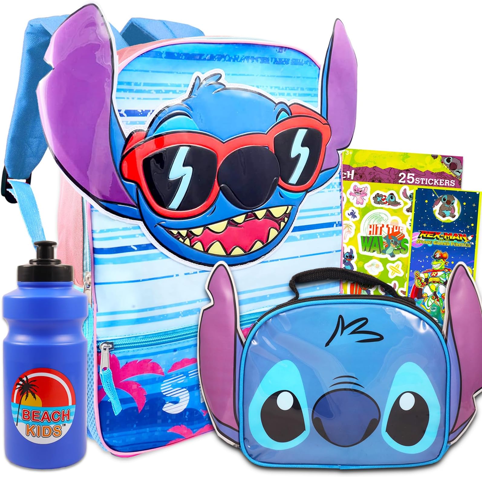 Amazon.com | Stitch Backpack with Lunch Box - Bundle with 16” Lilo and ...