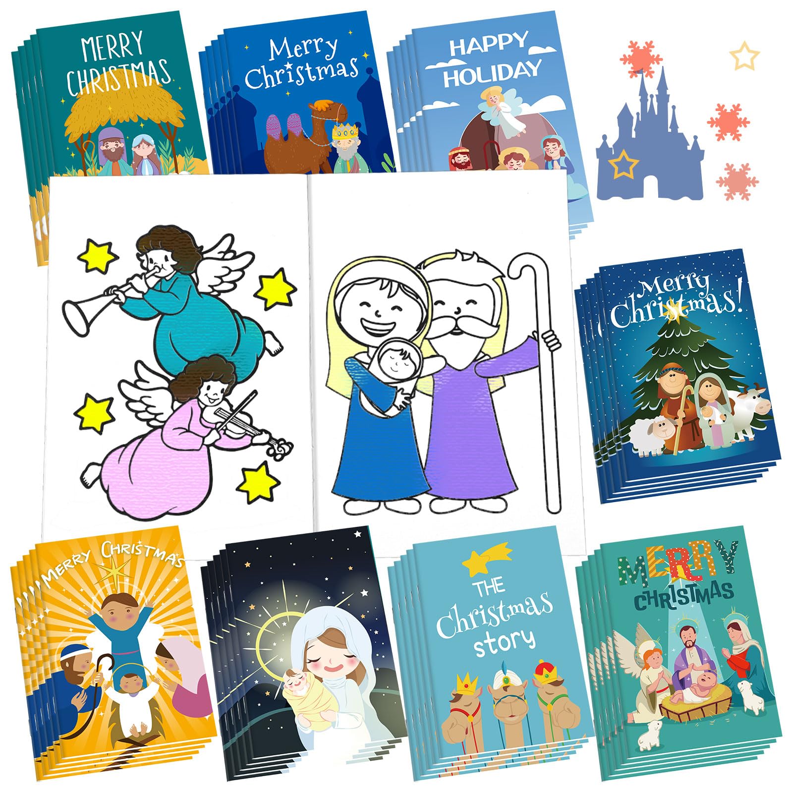 Amazon.com: 80 Pcs Christmas Nativity Coloring Books for Kids Christian ...