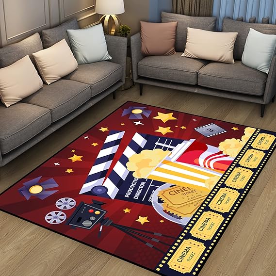 Amazon.com: Lacut Movie Area Rugs, Home Theater Movie Night Floor Mat ...