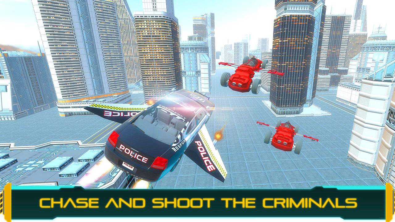 Flying Police Car Chase Simulator 3D: Crime City Vegas Gangster ...